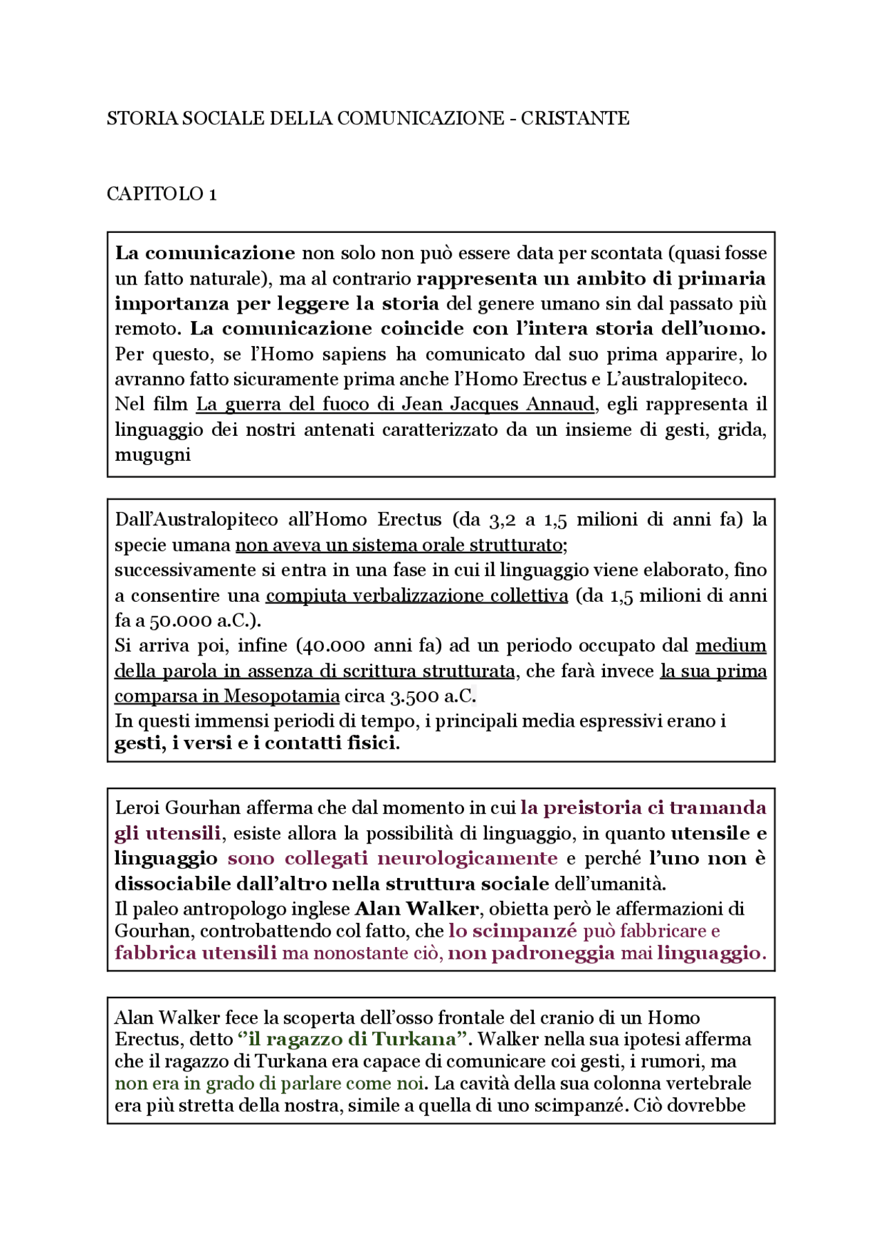 Concetti Chiave Cap I Ii Storia Sociale Della Comunicazione Docsity