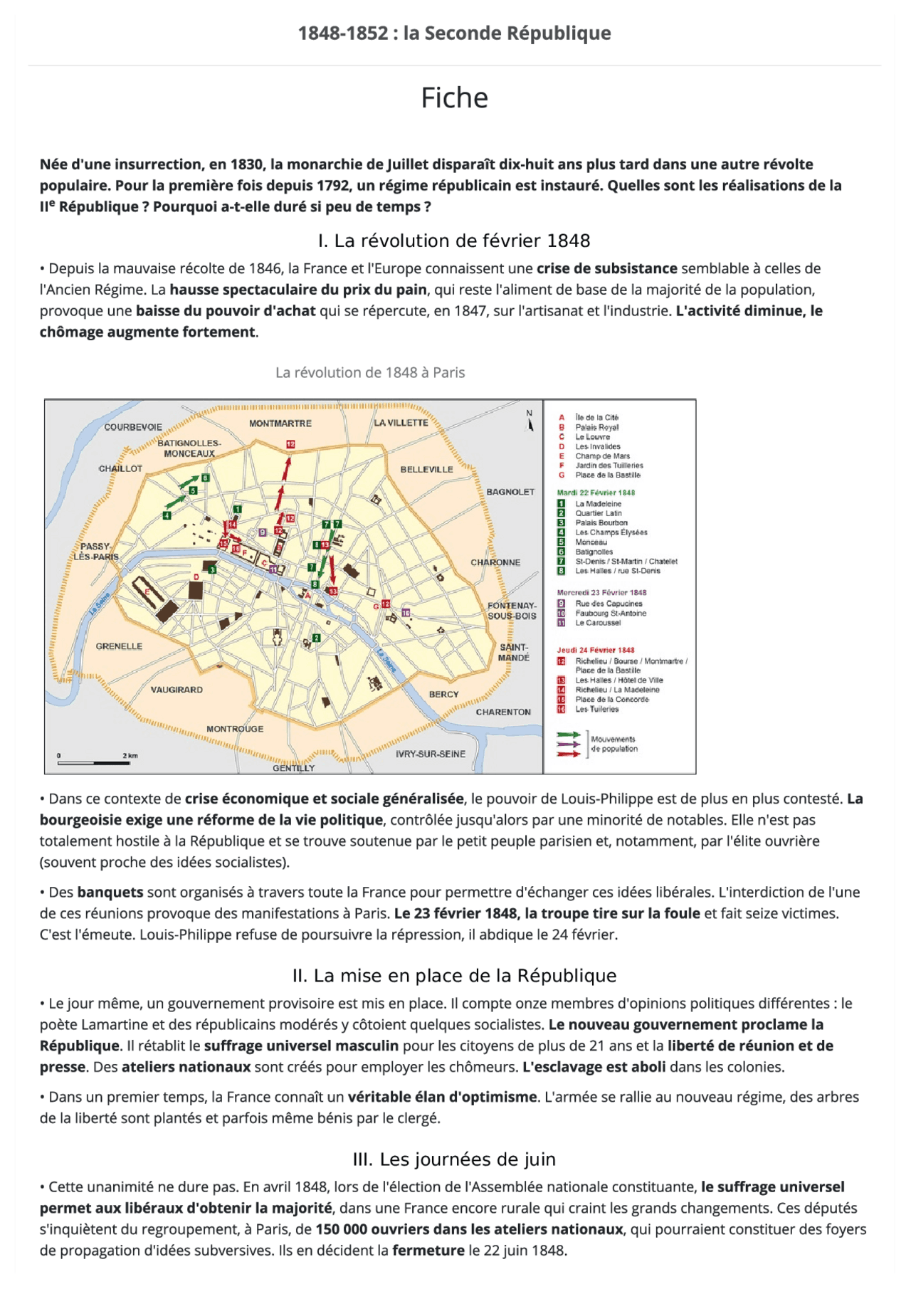 La seconde republique - Docsity