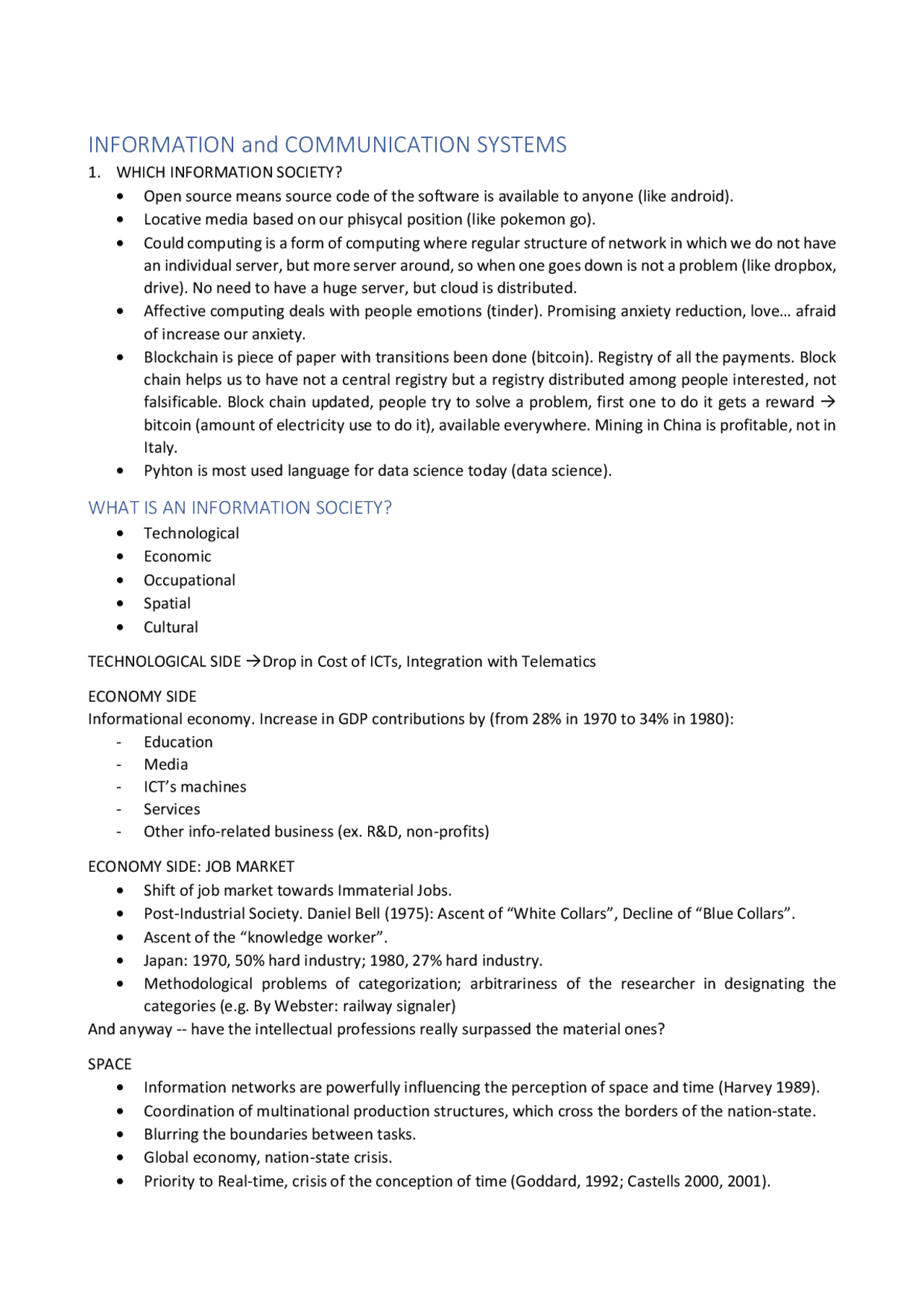 Information And Communication Systems Appunti Geco Unicatt Docsity