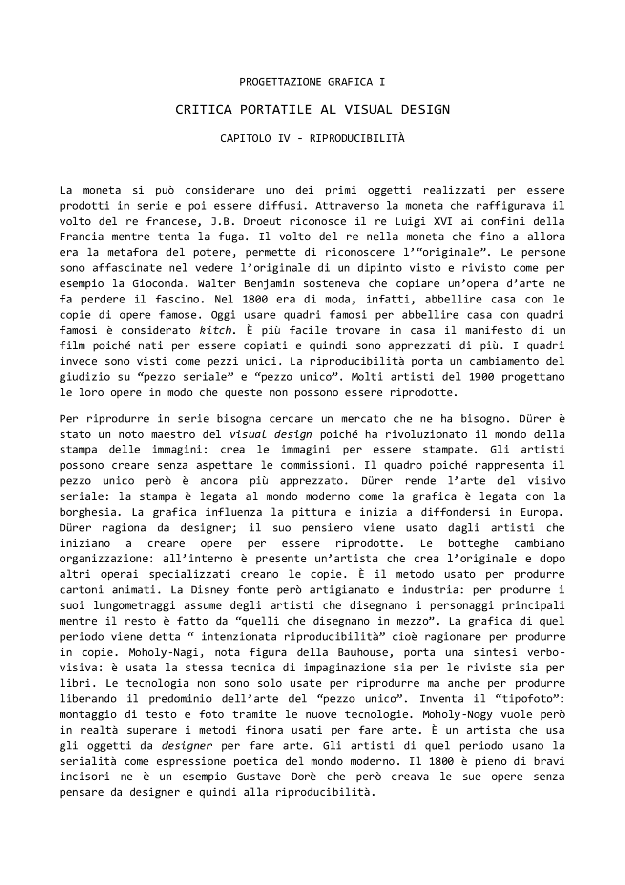 Riassunto Capitolo 4 Critica Portatile Al Visual Design Docsity