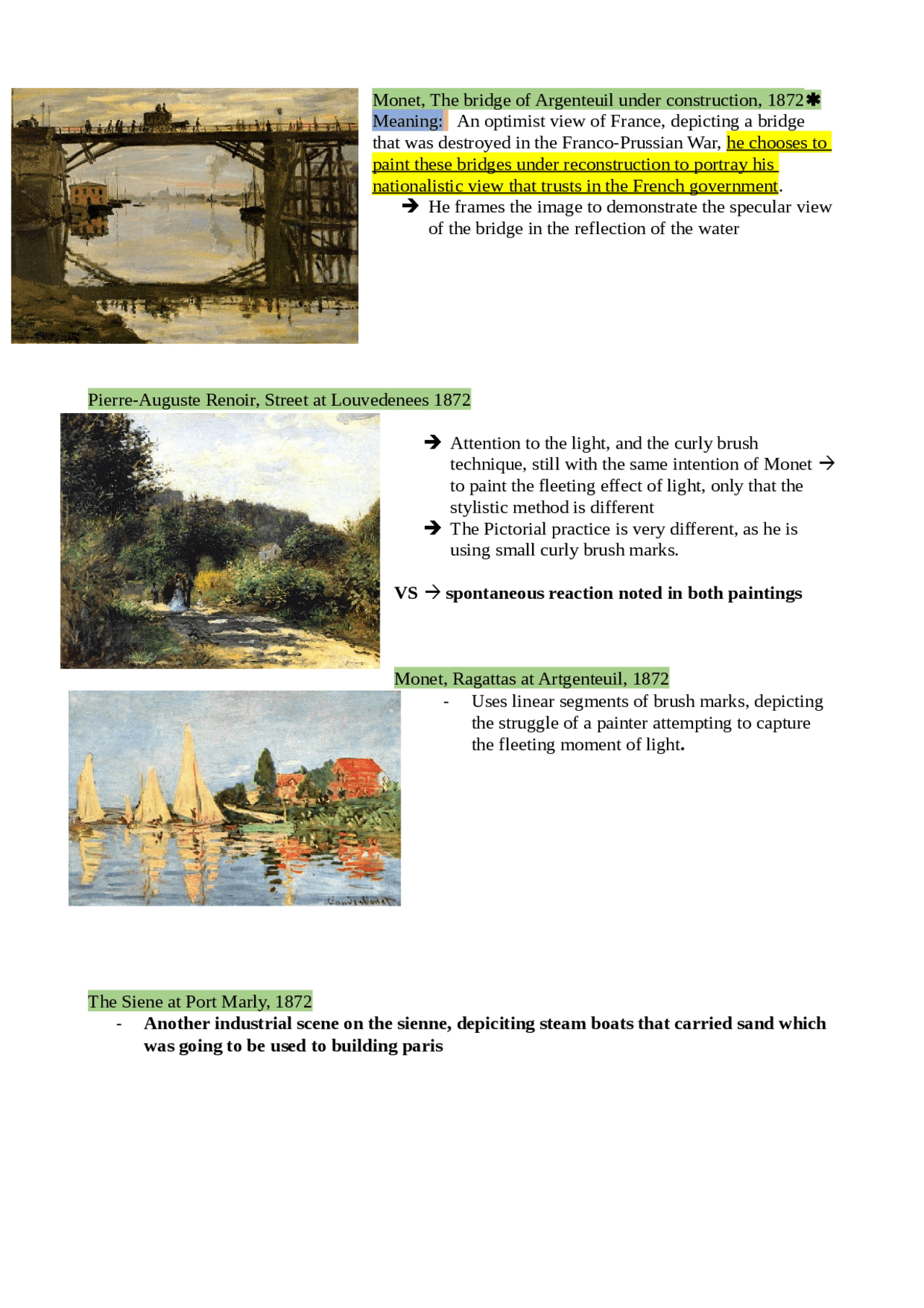 History of art from the impressionism to 1877. A lot of canvas ...