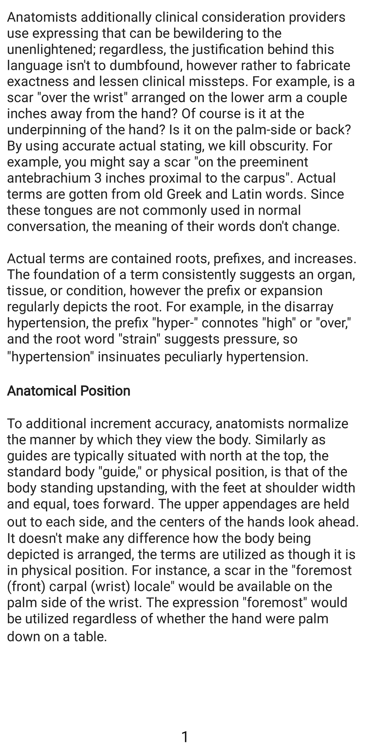 Anatomical Terminology - Docsity