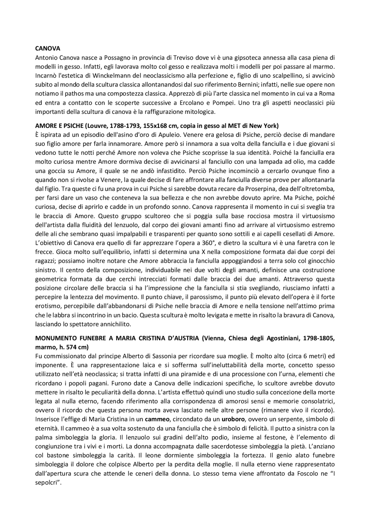 Neoclassicismo E Canova Docsity
