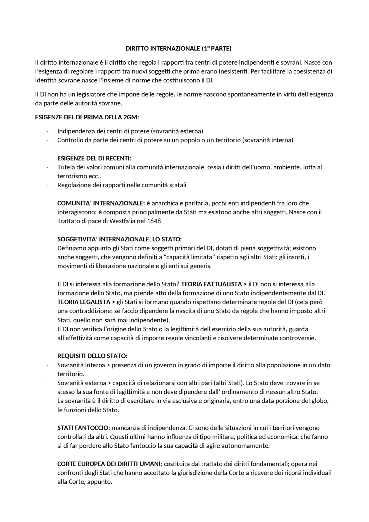 Riassunto Primo E Secondo Parziale Di Di Docsity