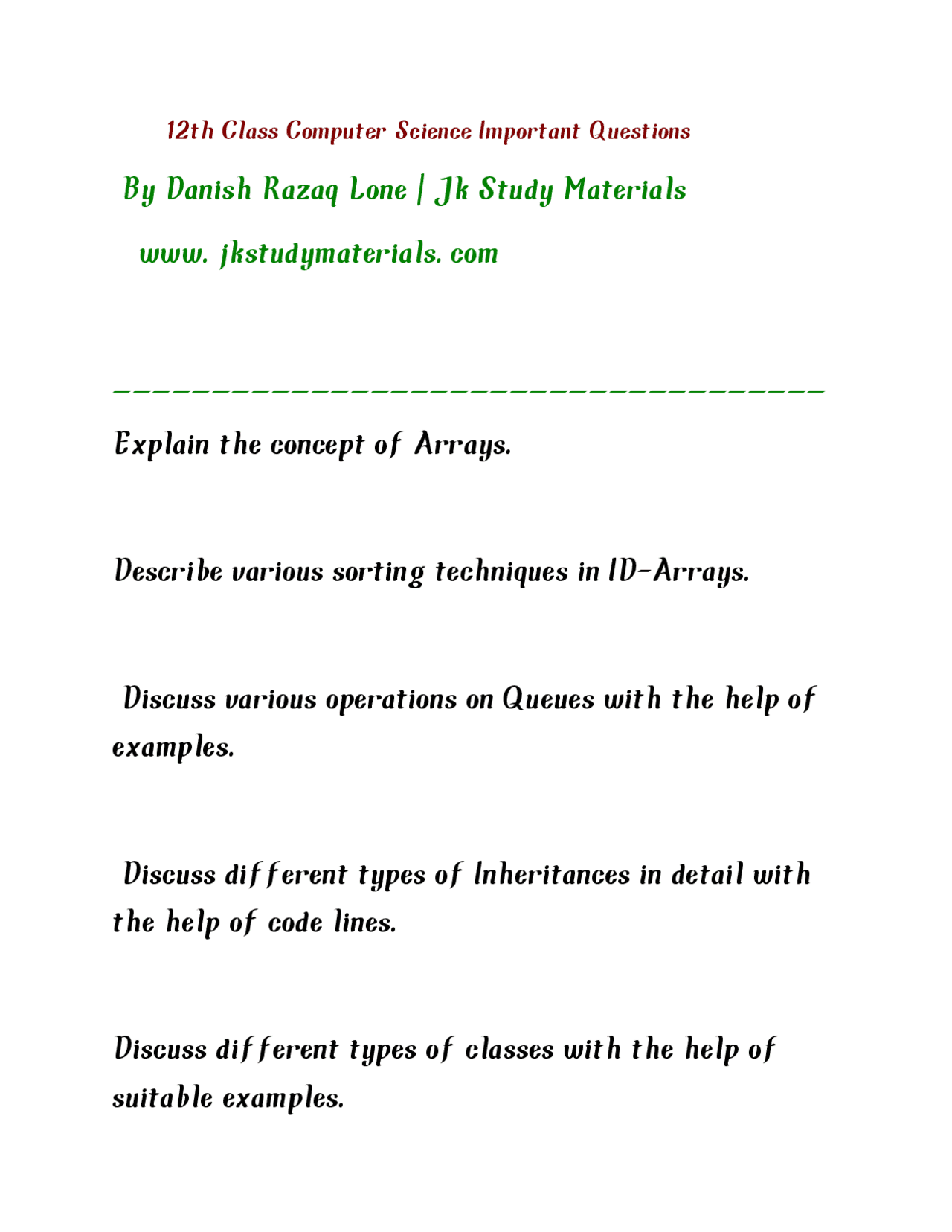 12th class complete science complete notes - Docsity