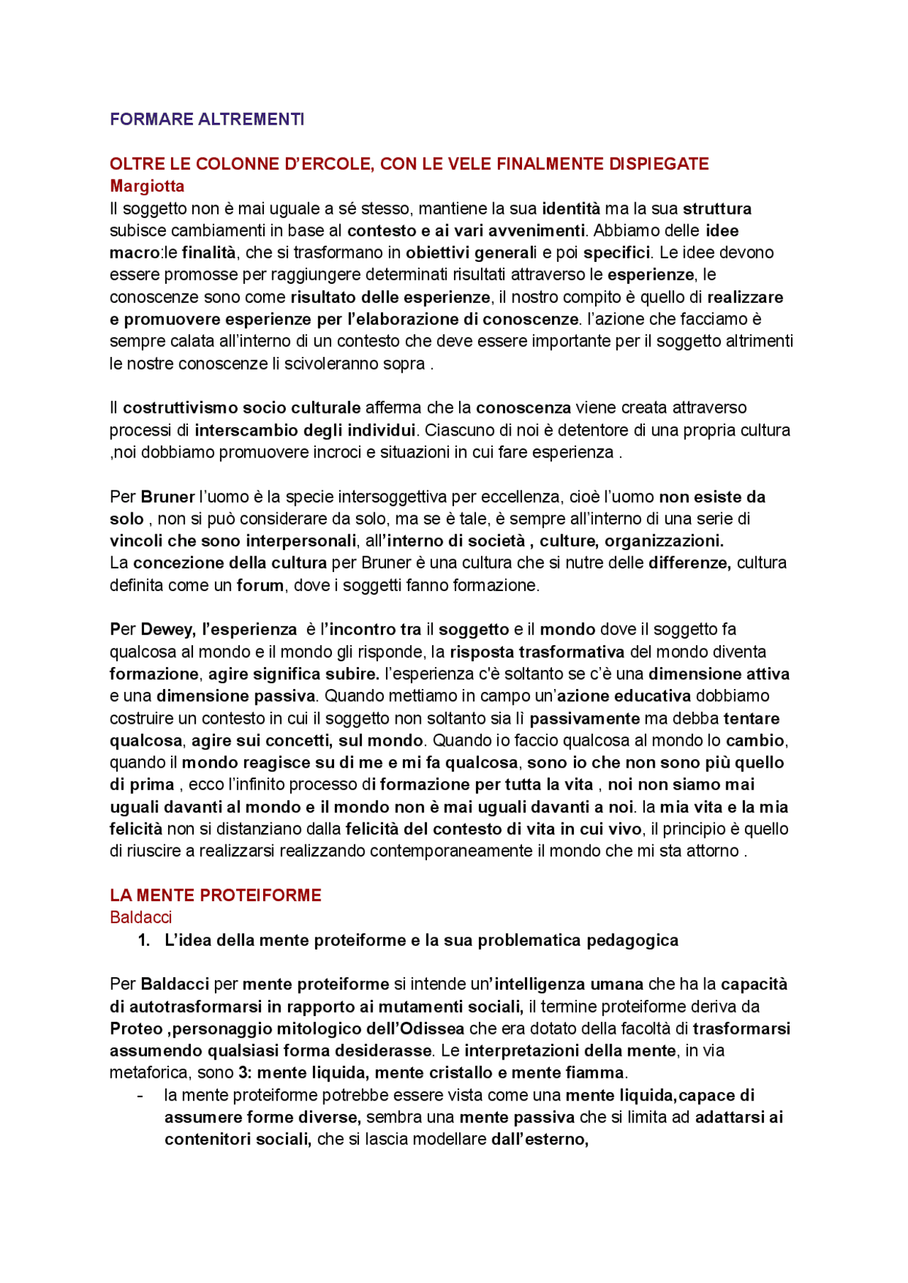Riassunto Di Formale Altrei Menti Docsity