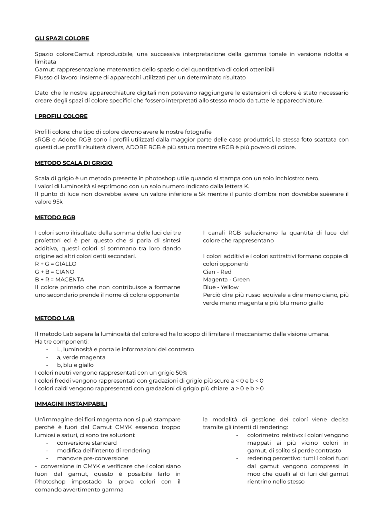 Riassunto Slide Teorico Docsity