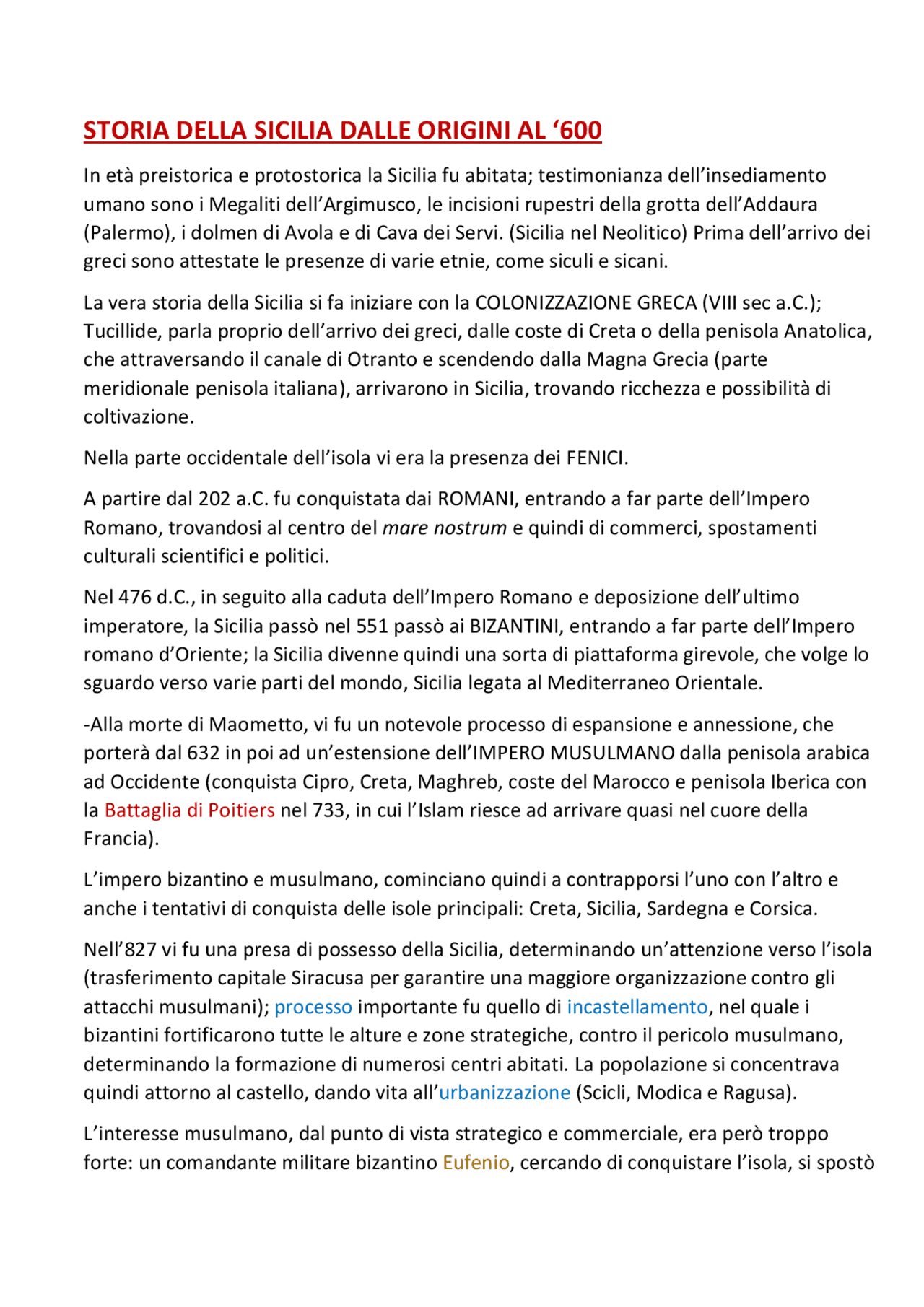Riassunto storia della Sicilia in età moderna | Transcripciones di ...