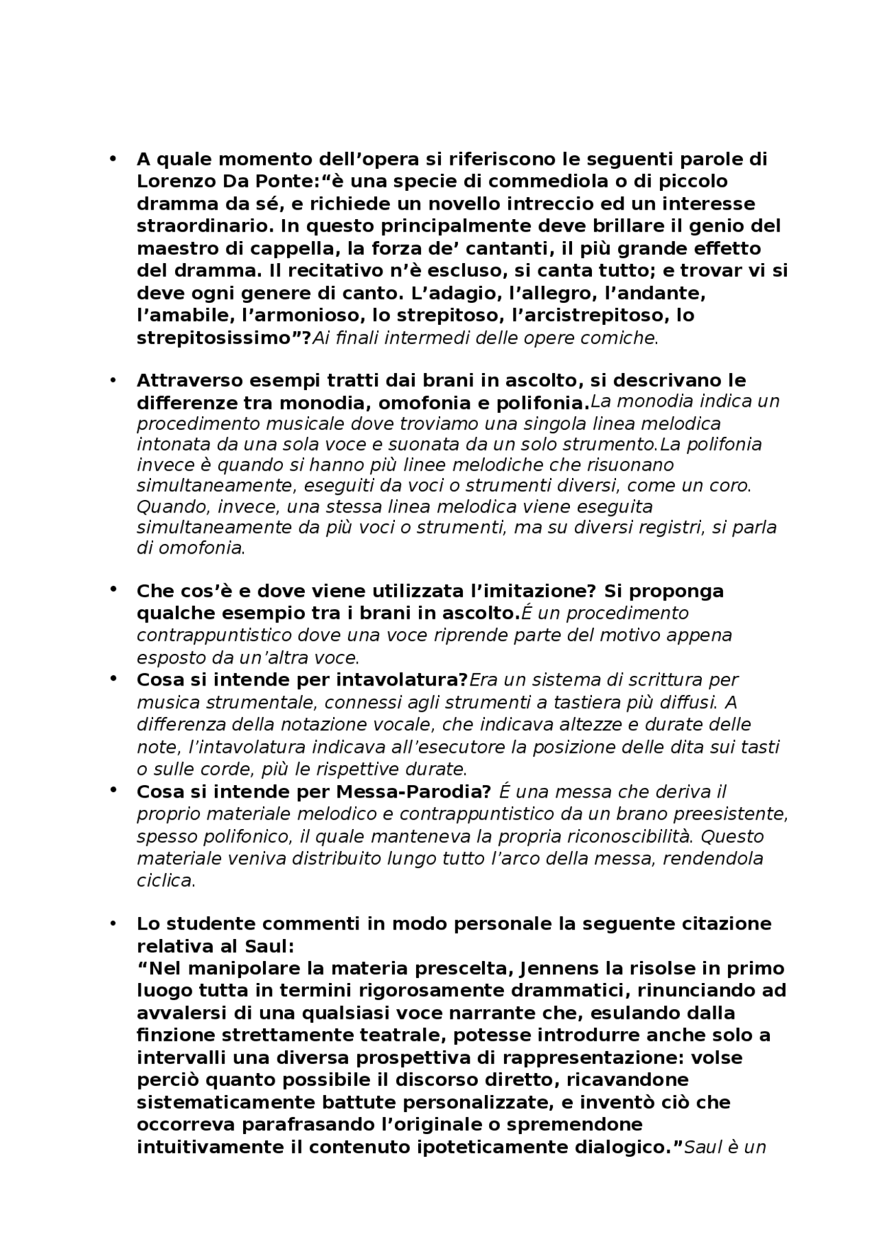 Domande Risposte Chiuse In Ordine Alfabetico Docsity