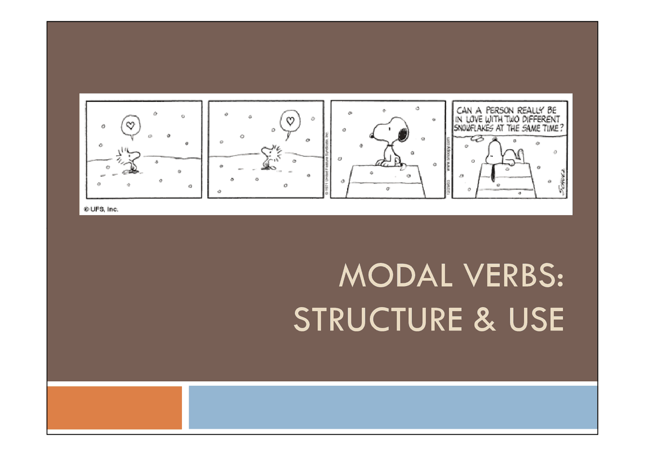 Modal Verbs :Structure & Use - Docsity