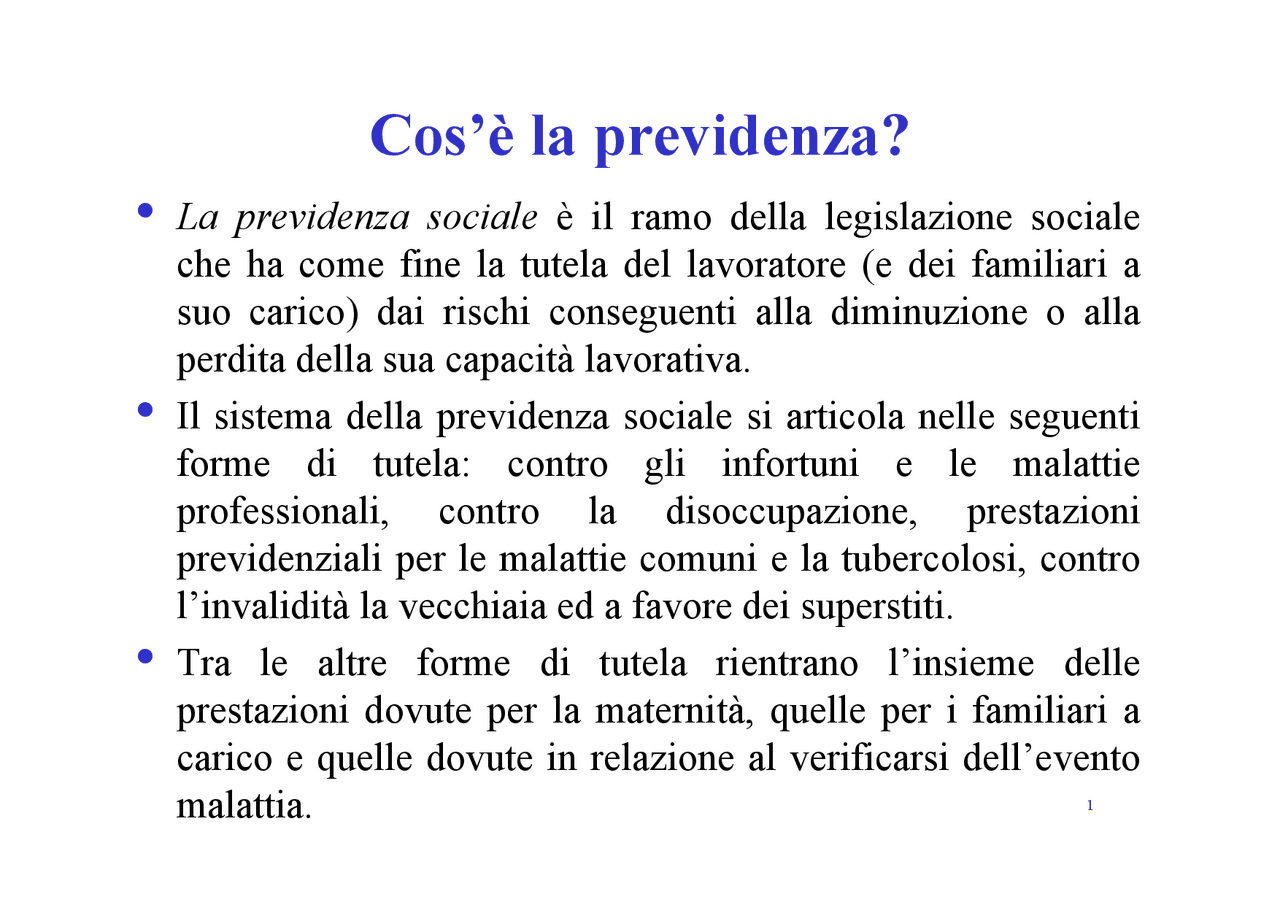 Fondi pensione per la previdenza complementare - Docsity