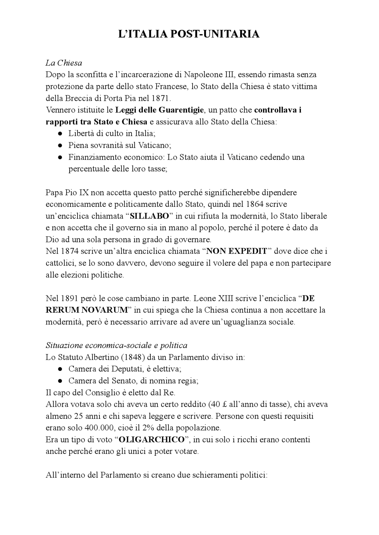 l-italia-post-unitaria-docsity