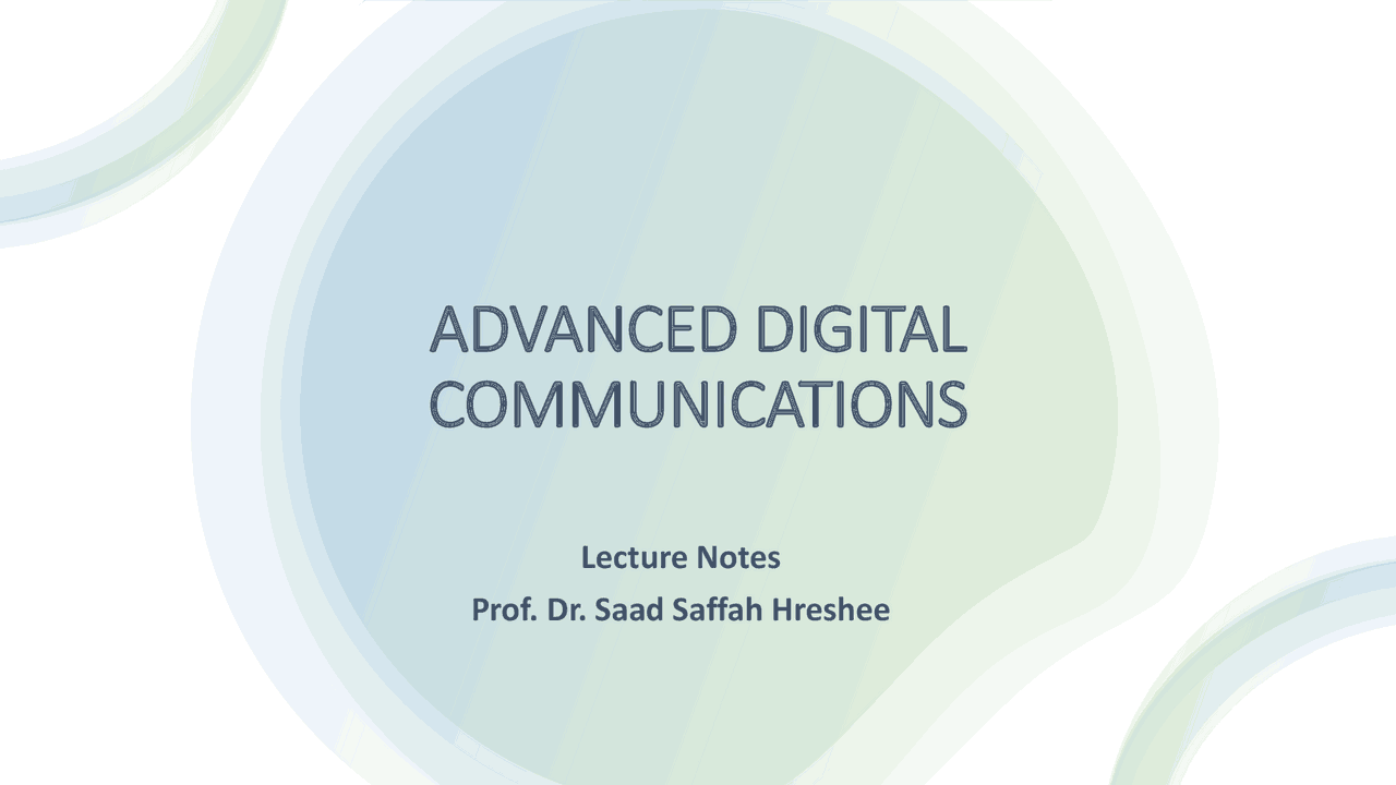Introduction To Digital Communication Docsity