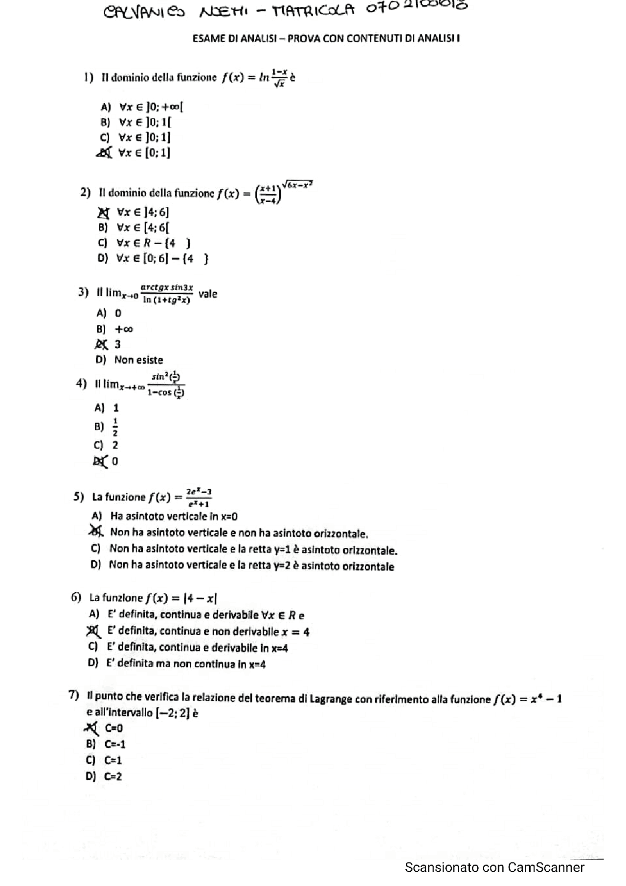 Elaborato Esame Analisi Docsity