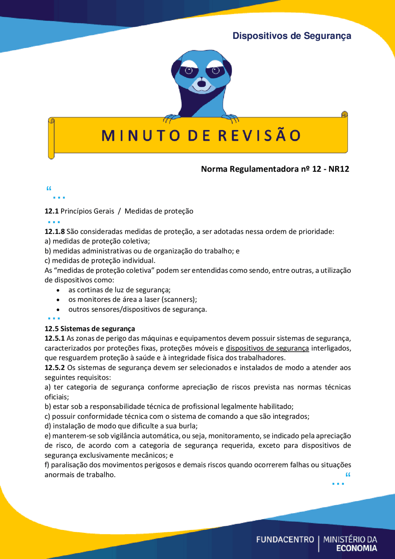 Disponivel de segurança mr01 - Docsity
