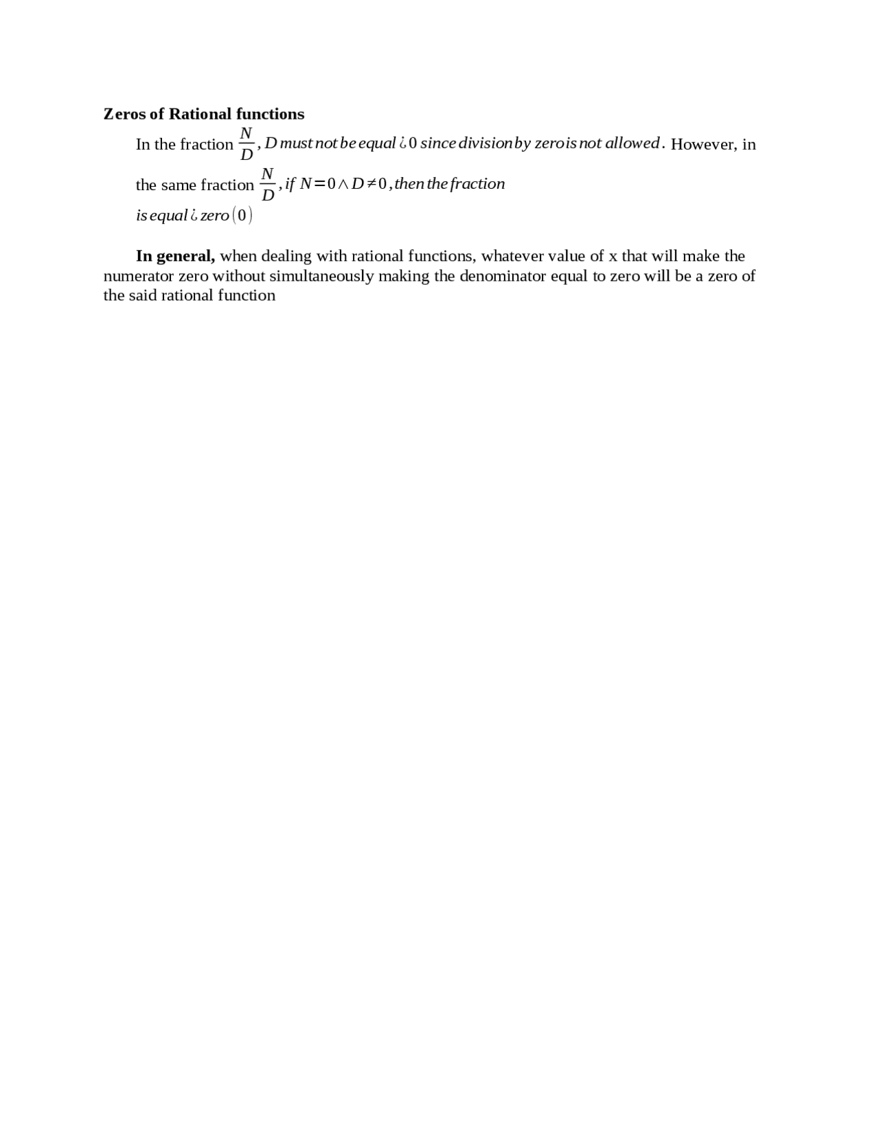 General Mathematics What Is Rational Function Docsity