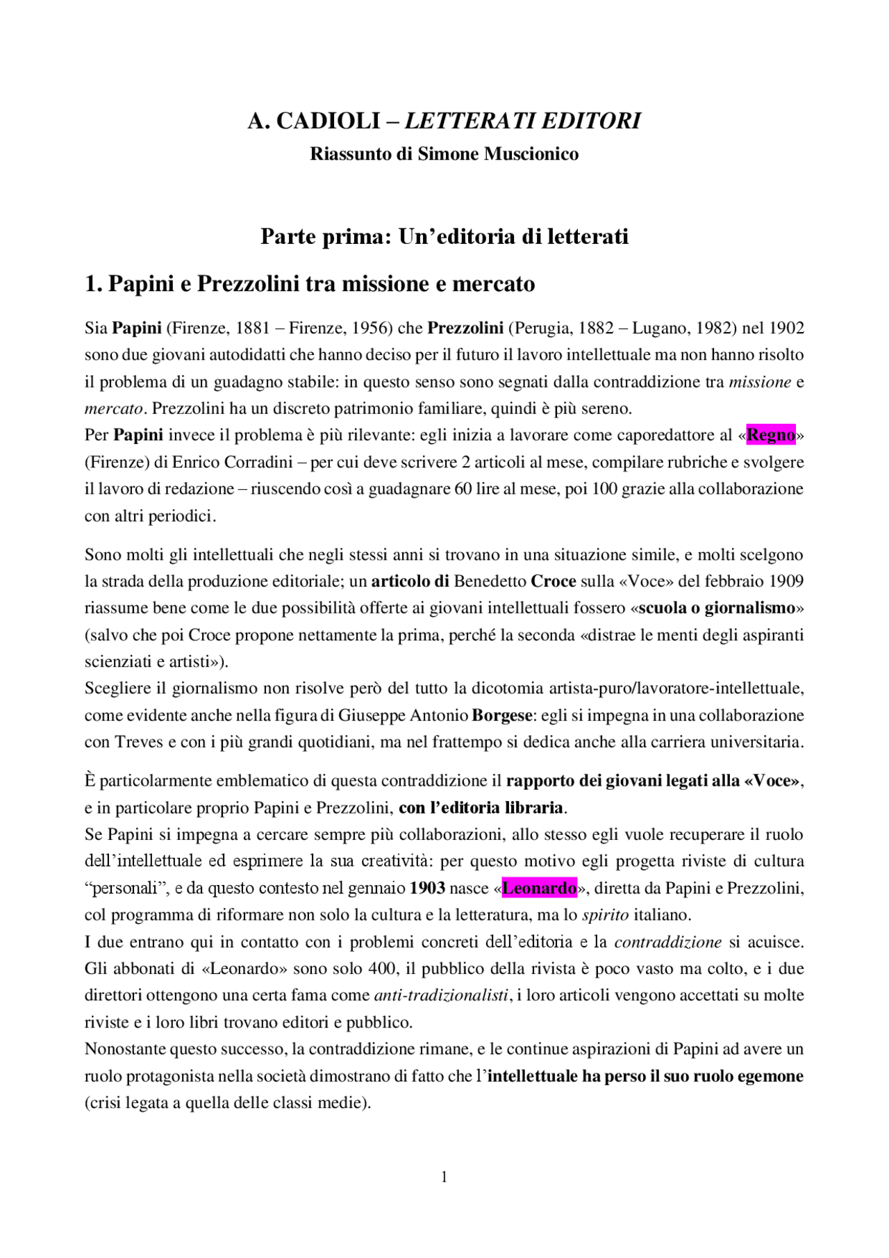Riassunto Di Letterati Editori Di Alberto Cadioli Docsity