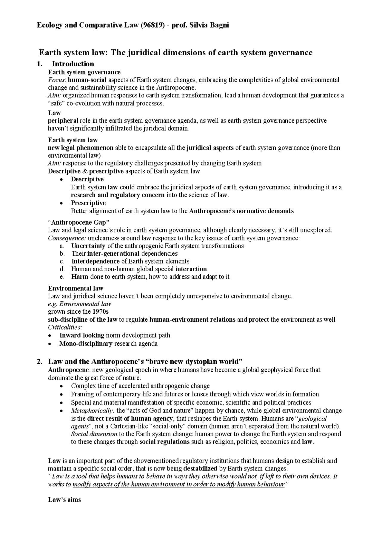 Earth system law: The juridical dimensions of earth system governance ...
