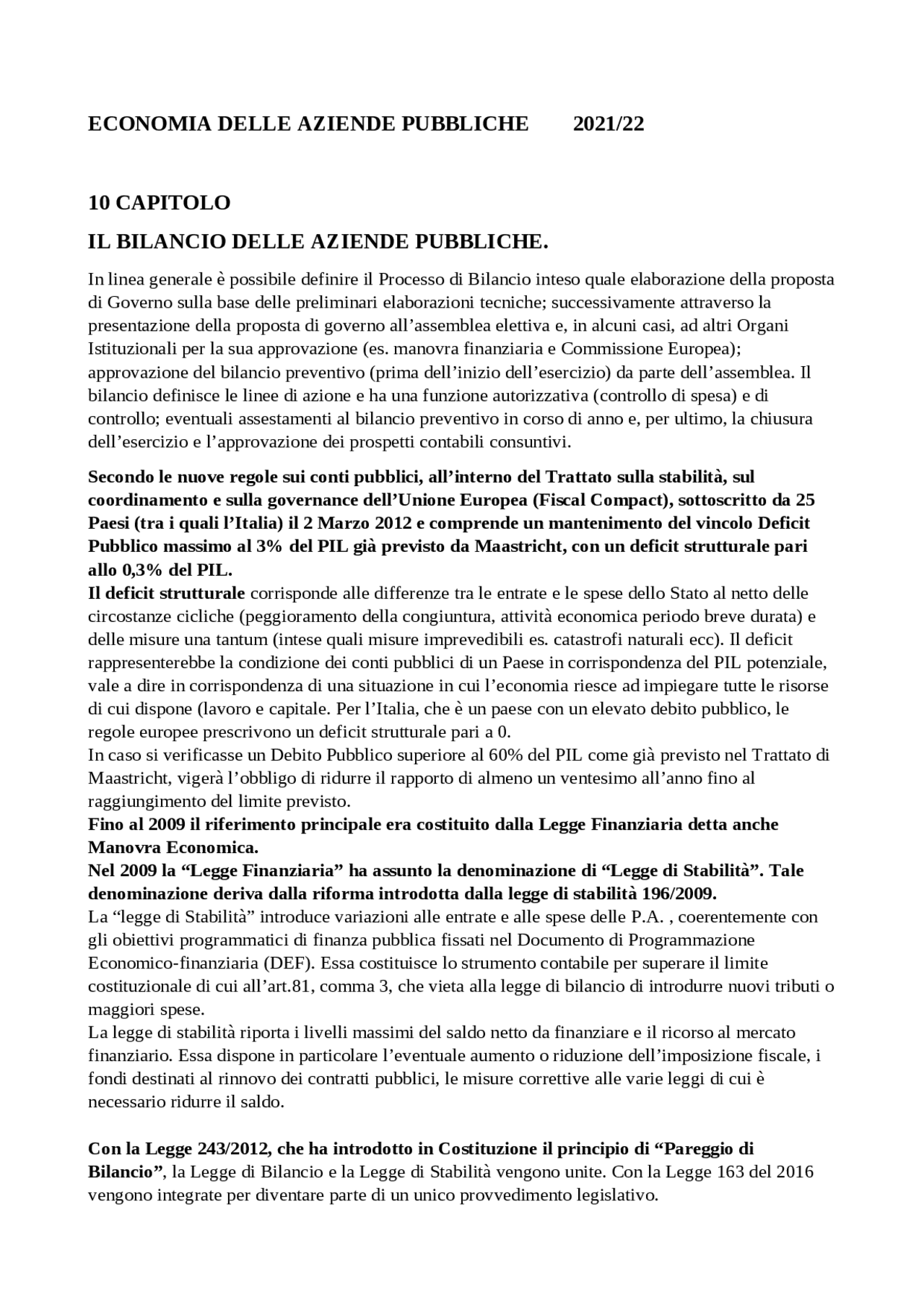 Riassunto Capitolo 10 Docsity