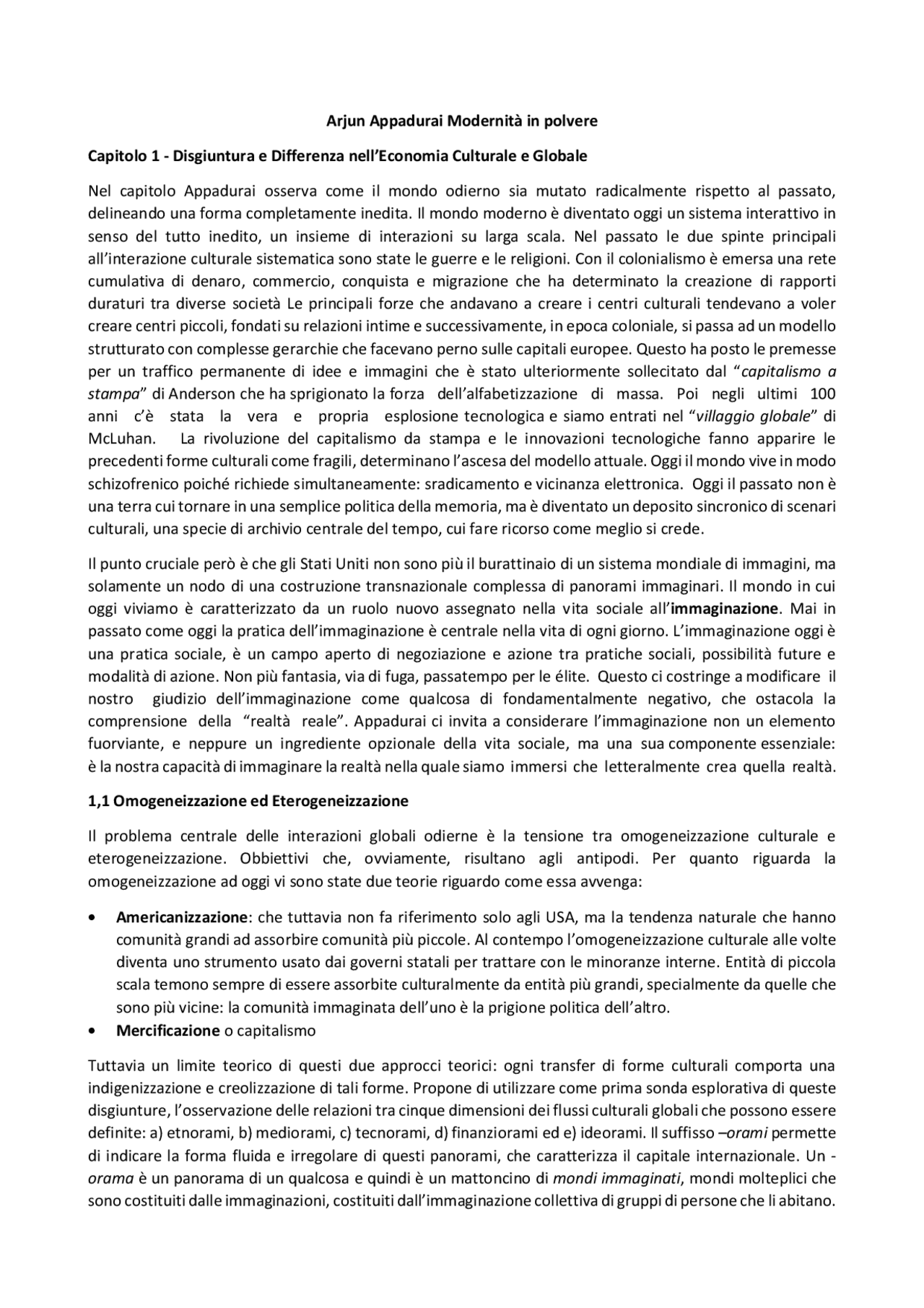 Riassunto Modernità In Polvere Docsity