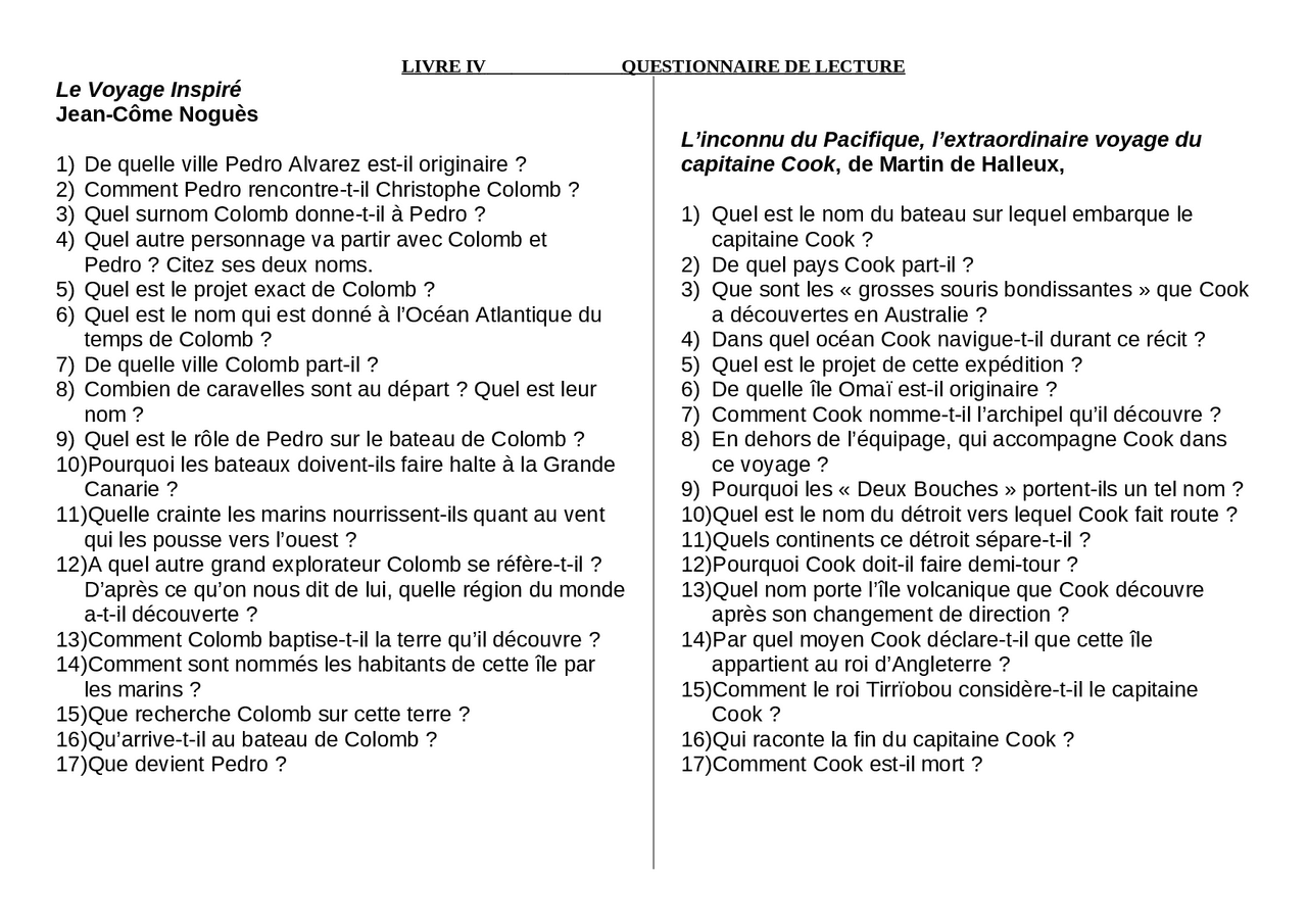 Livre Doc sur le Voyage Inspiré - Docsity