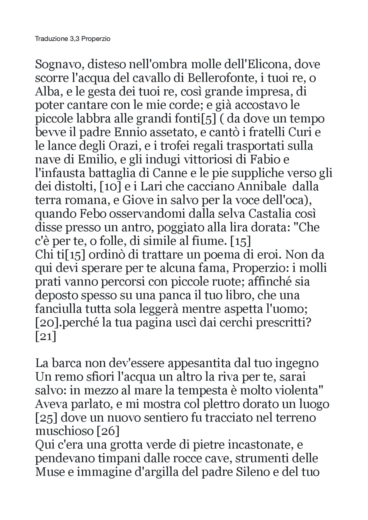 Traduzione 33 Properzio Docsity