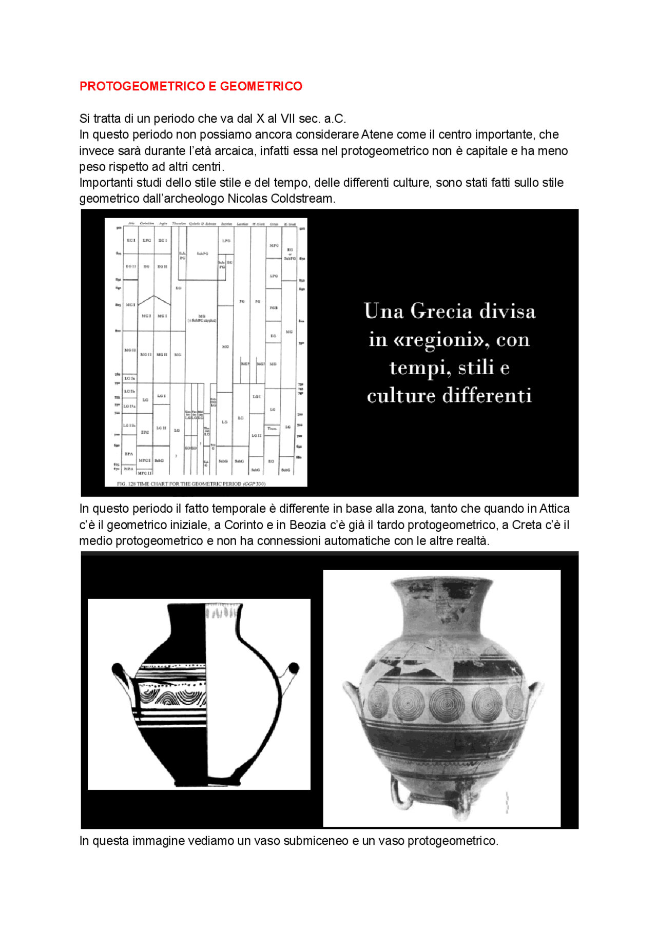 ARTE GRECA - PROTOGEOMETRICO E GEOMETRICO - Docsity