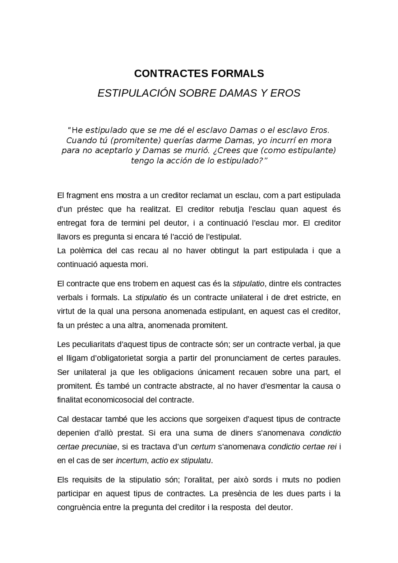Seminari 2 De Dret RomÀ 1er Tr Docsity