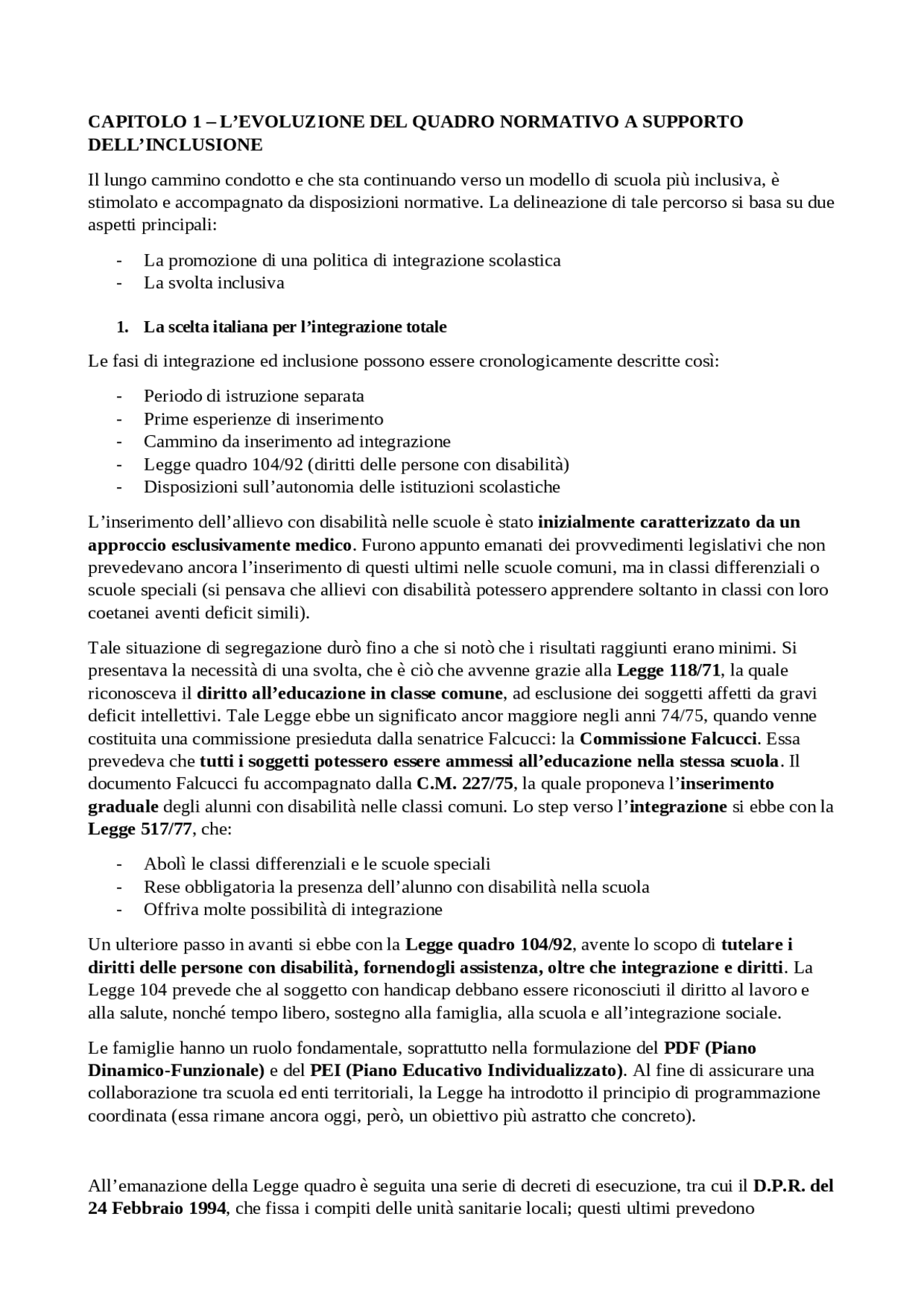 Esame Di Didattica Speciale Docsity