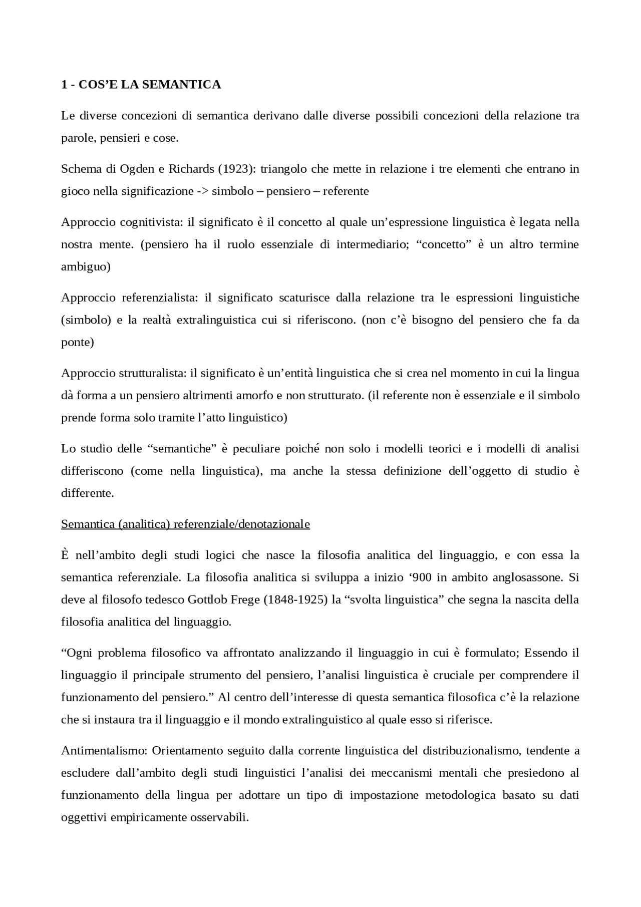 Lessico E Semantica Casadei Docsity