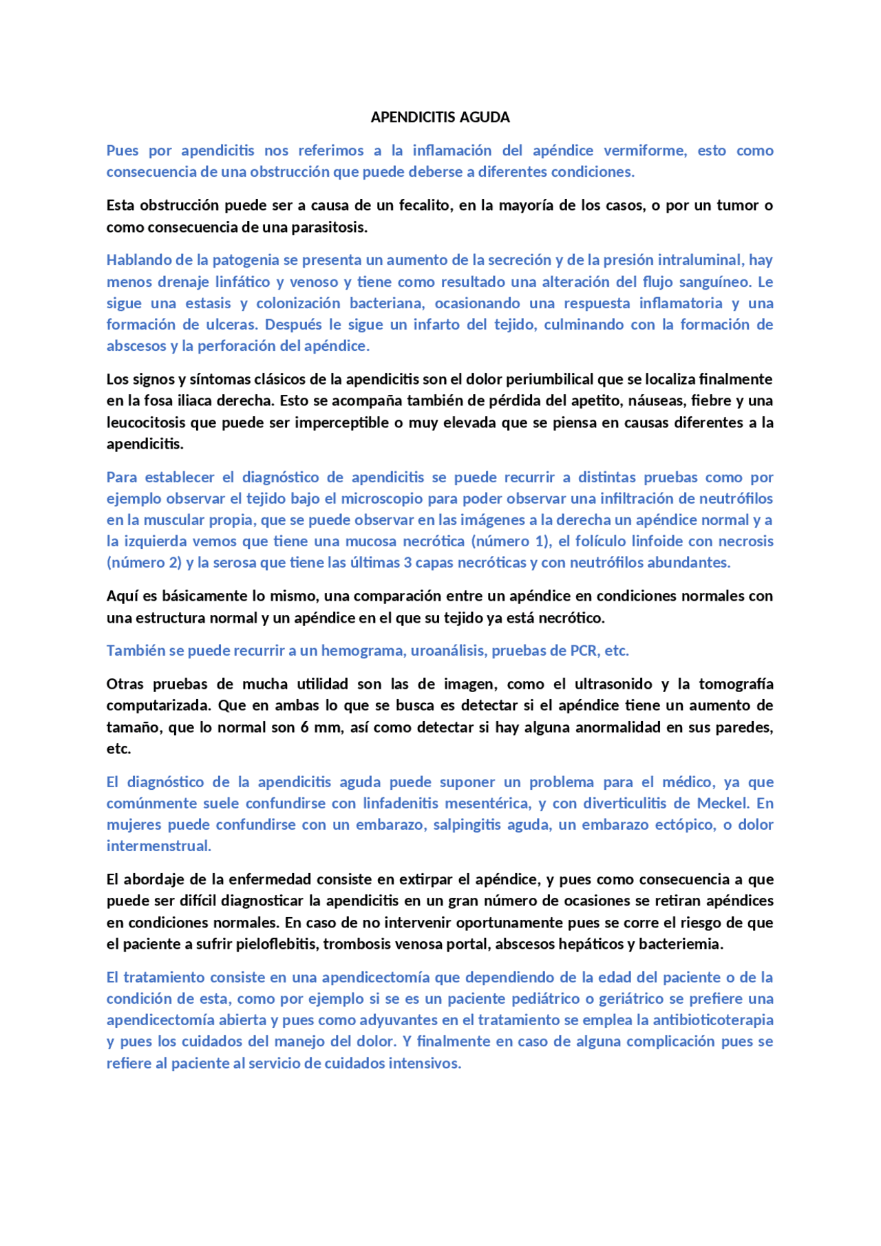 Apendicitis Aguda Patología Resúmenes De Patología Docsity