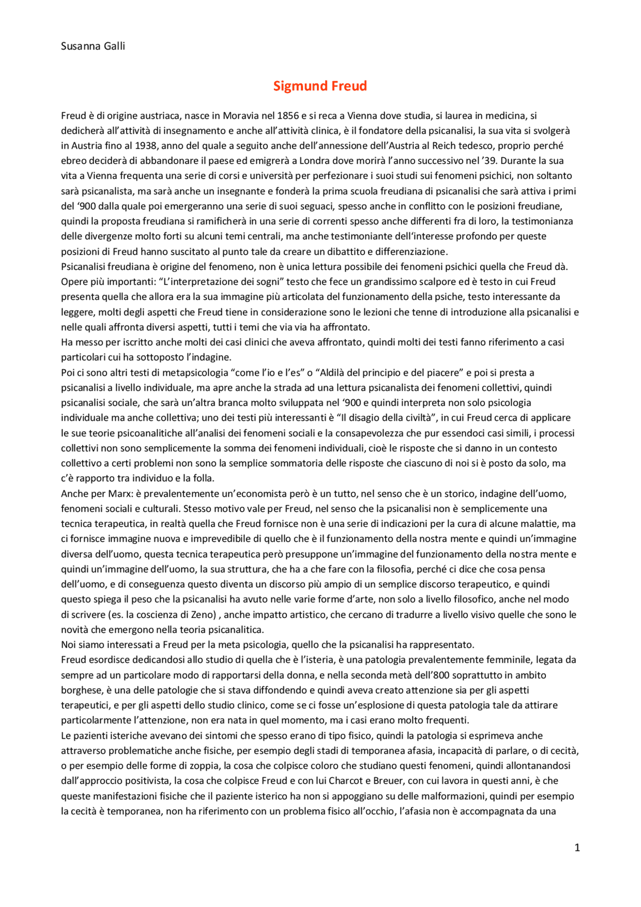 Appunti Di Sigmund Freud Docsity