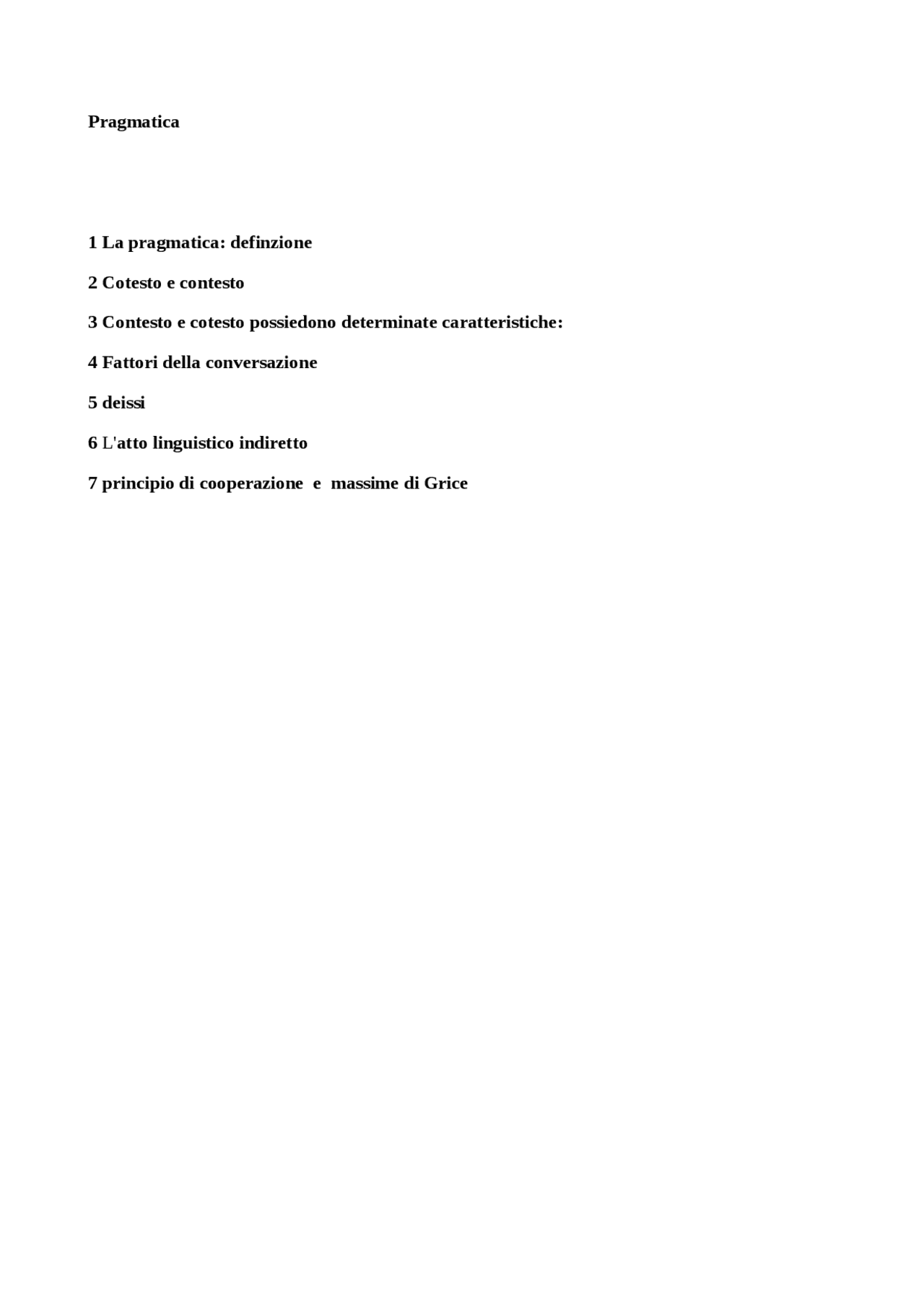 Pragmatica Linguistica Sintassi Docsity