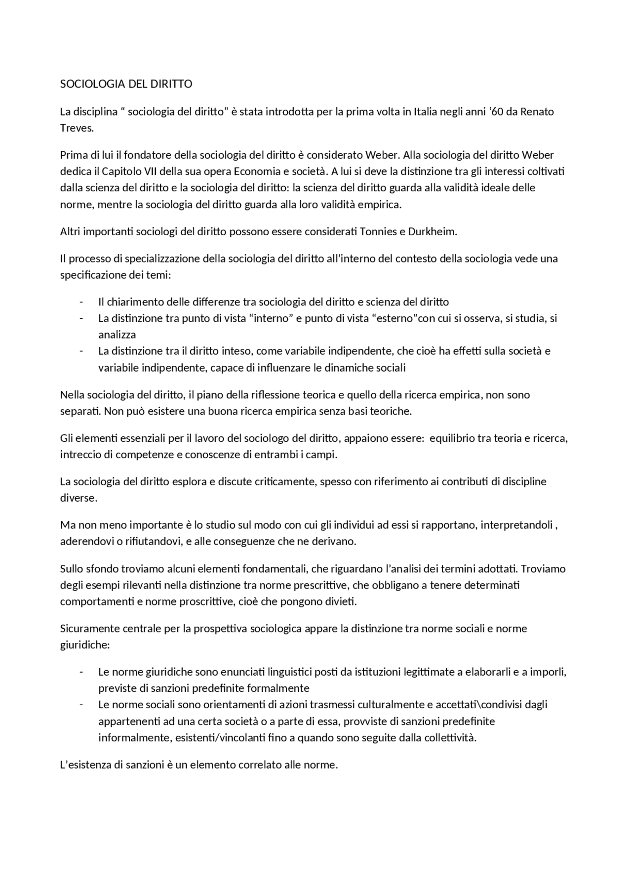 Appunti Delle Lezioni Di Sociologia Del Diritto Docsity