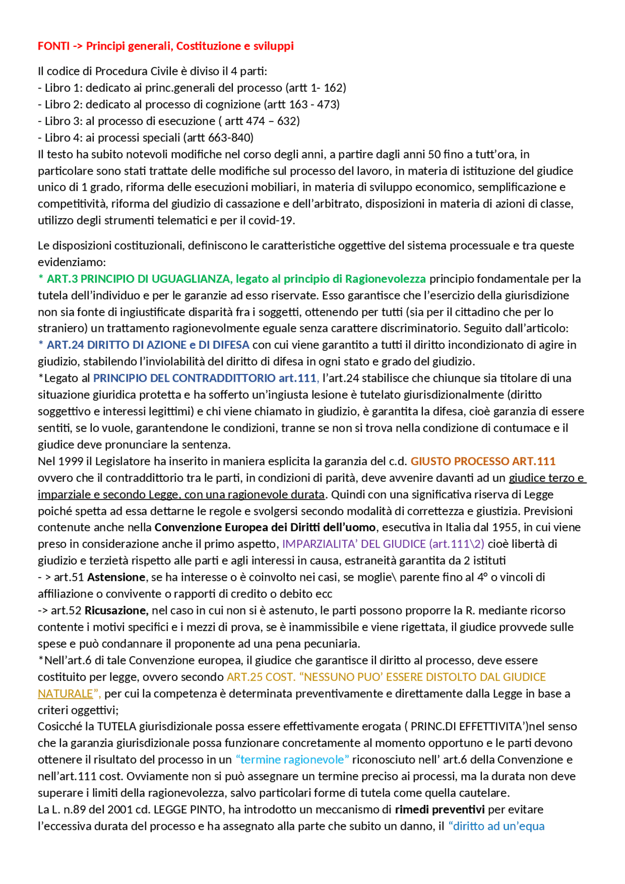 Diritto Processuale Civile Docsity