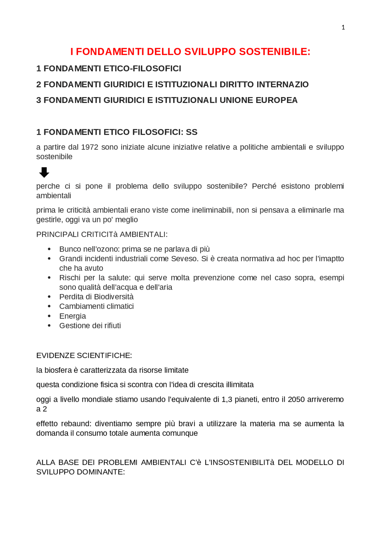 Diritto Dello Sviluppo Sostenibile Unisi Docsity