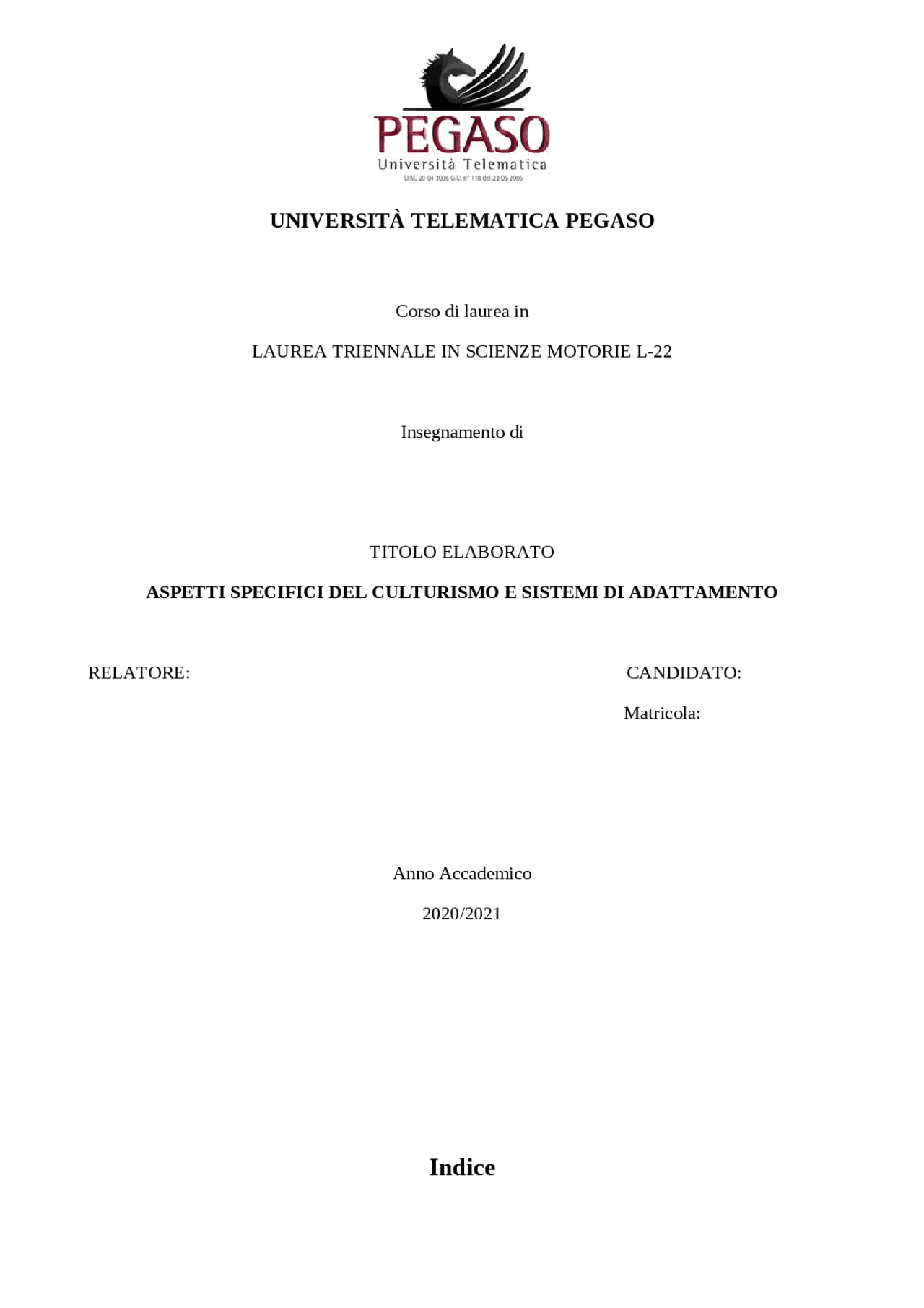 Tesi Culturismo Completa Scienze Motorie Triennale Test Dammissione