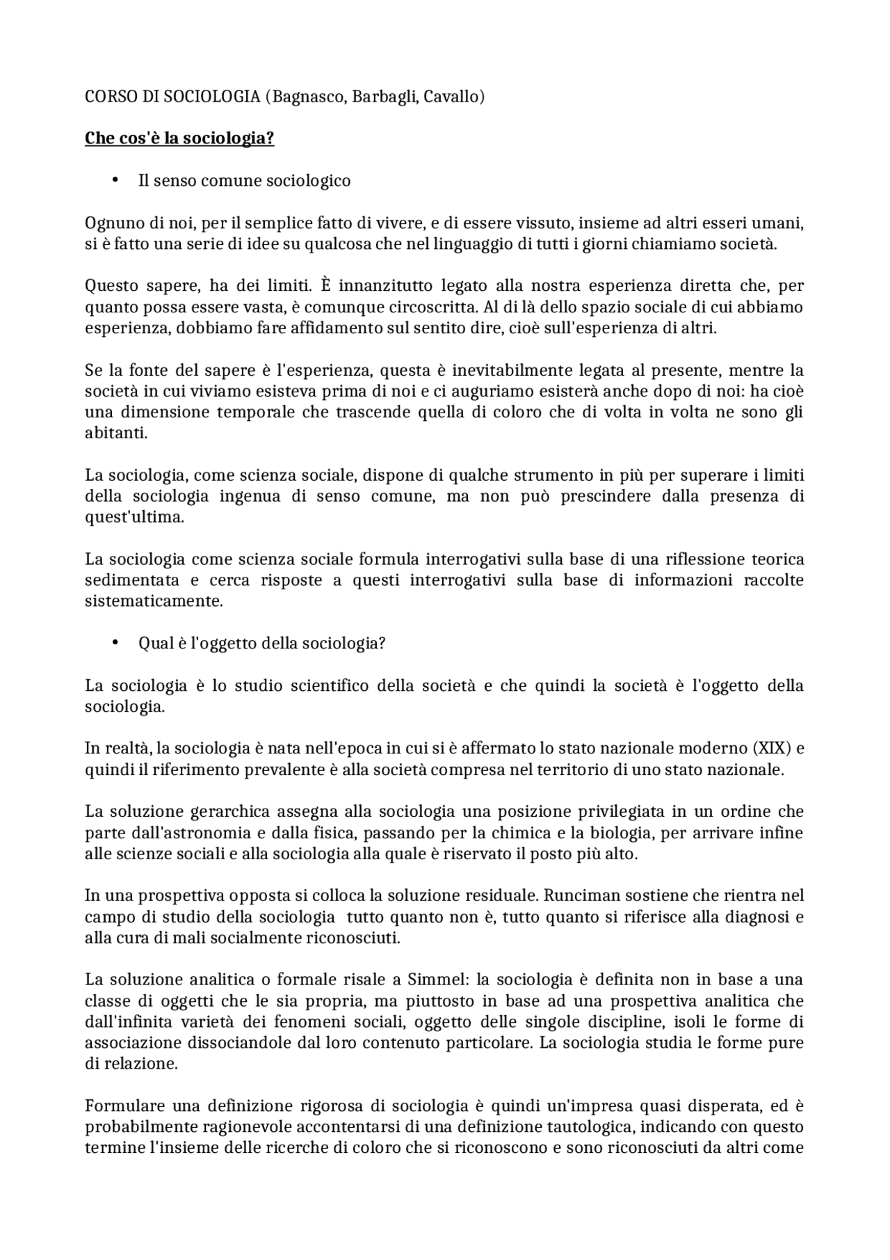 Teorie Sociologiche E Mutamento Sociale Docsity