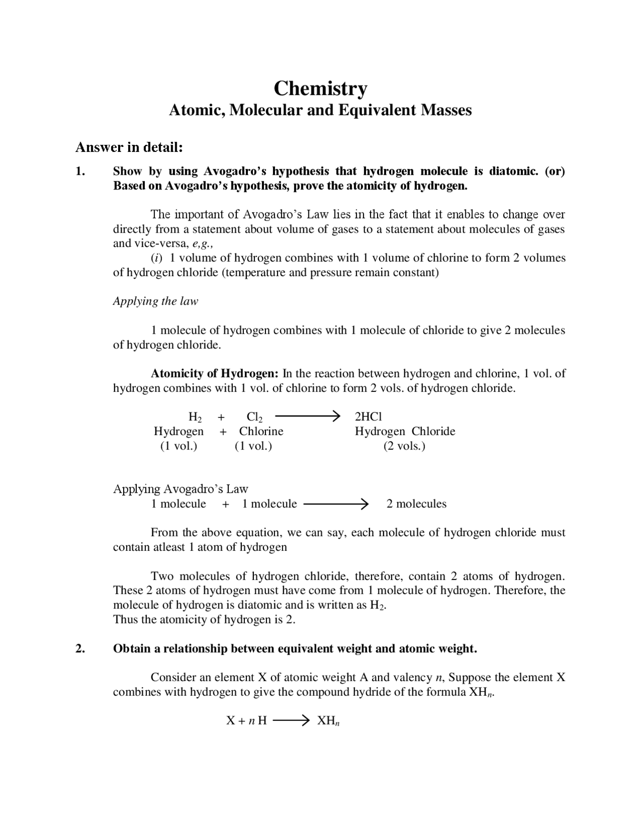 Atomic Molecular Details Questions And Answers Docsity