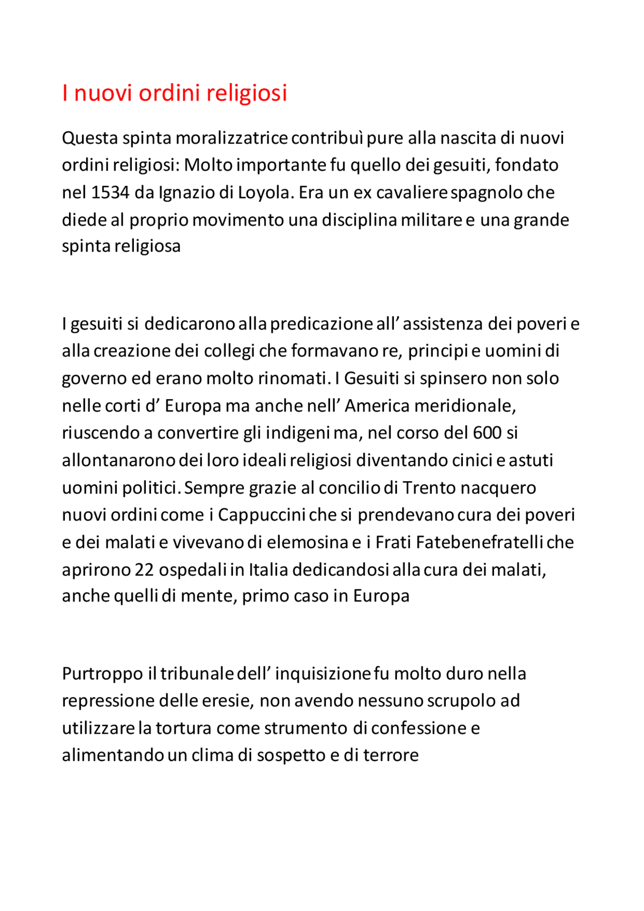 I nuovi ordini religiosi - Docsity