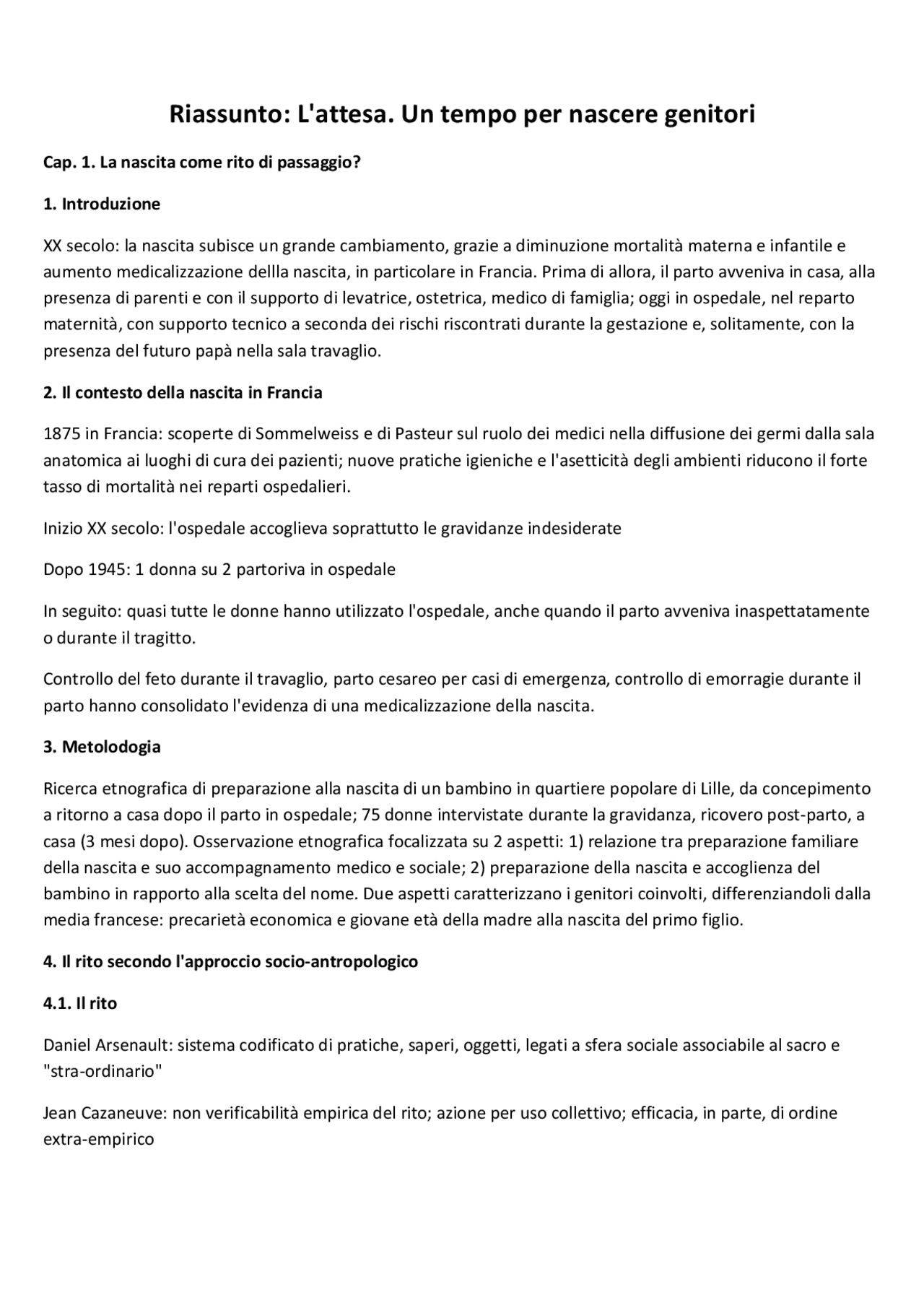 Attesa Un Tempo Per Nascere Genitori Docsity