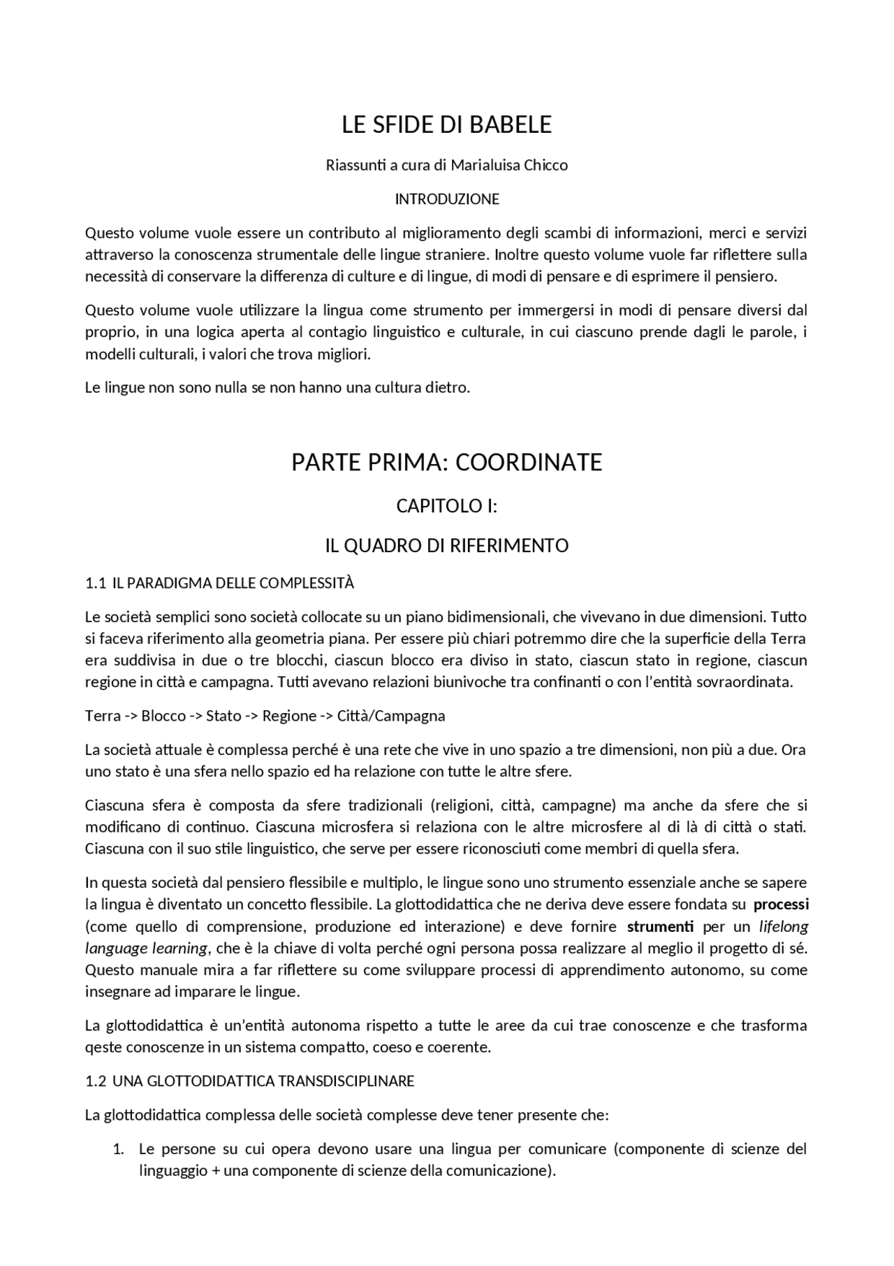 Appunti Di Didattica Delle Lingue Docsity