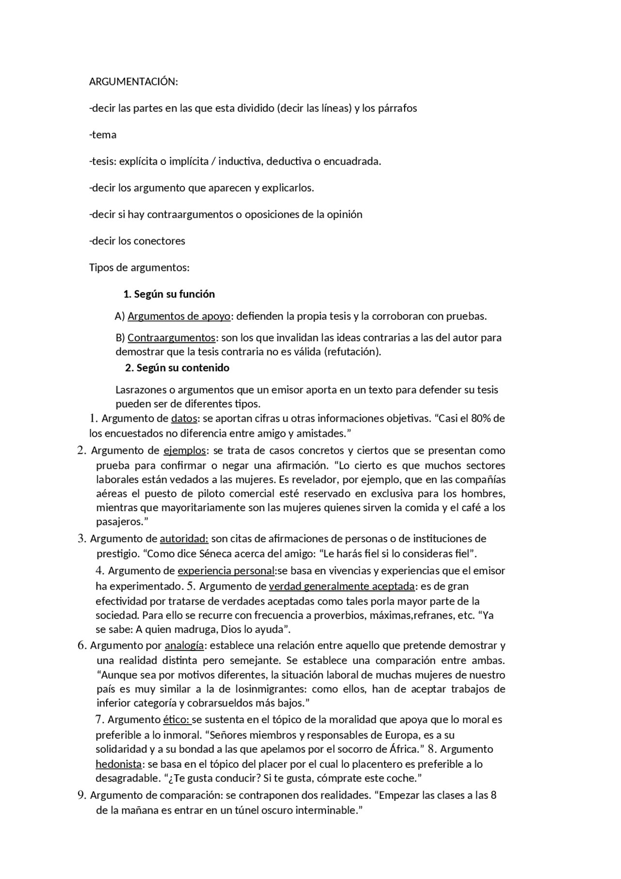 Apuntes De Texto Argumentativo Docsity