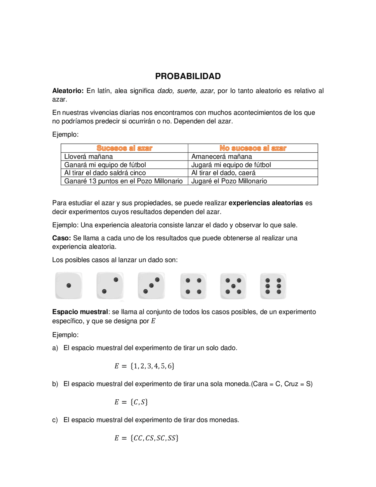 Probabilidades en Experimentos Aleatorios | Ejercicios de Origen del Lenguaje | Docsity