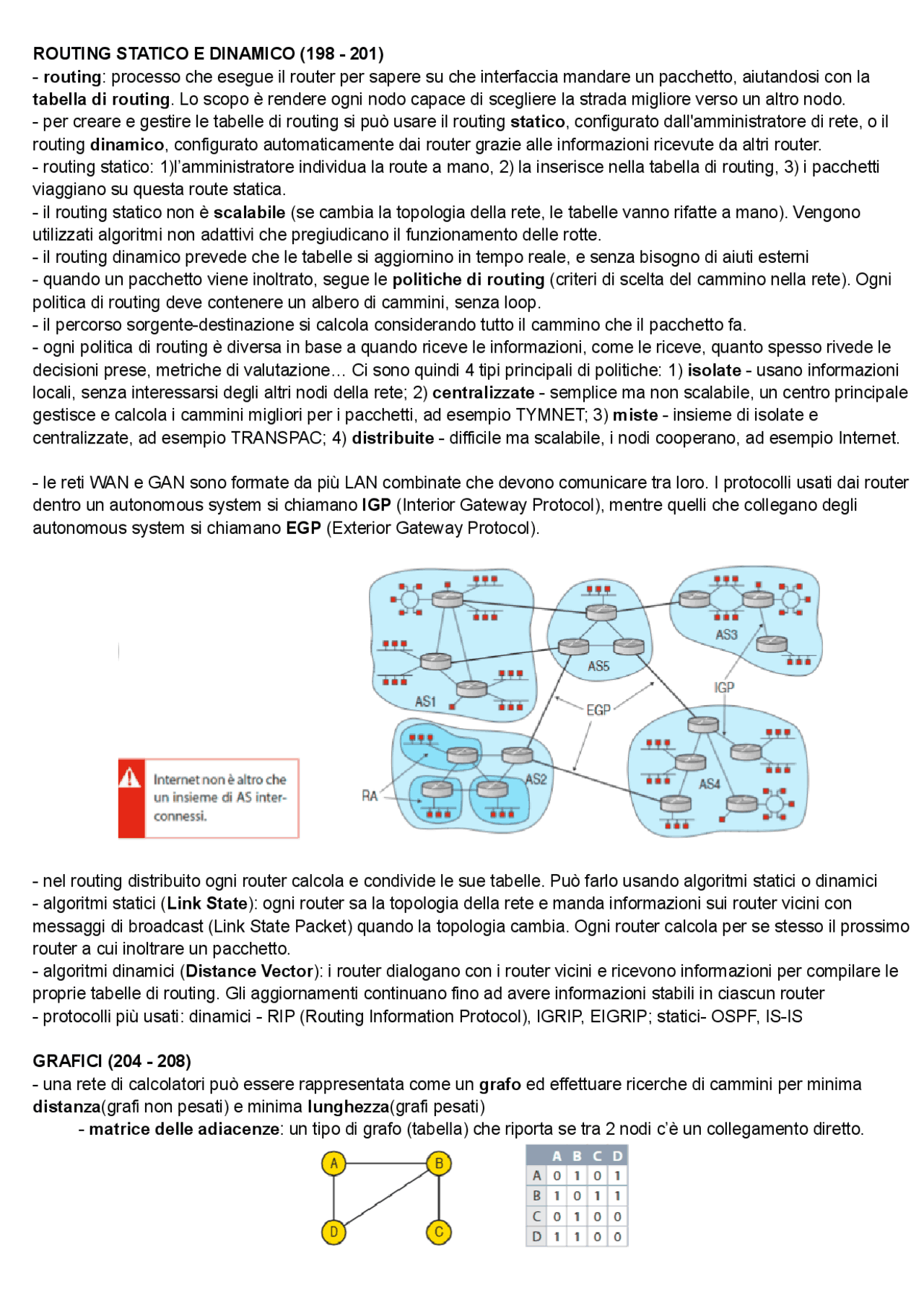 Sistemi E Reti Routing Appunti Di Sistemi Di Reti Docsity