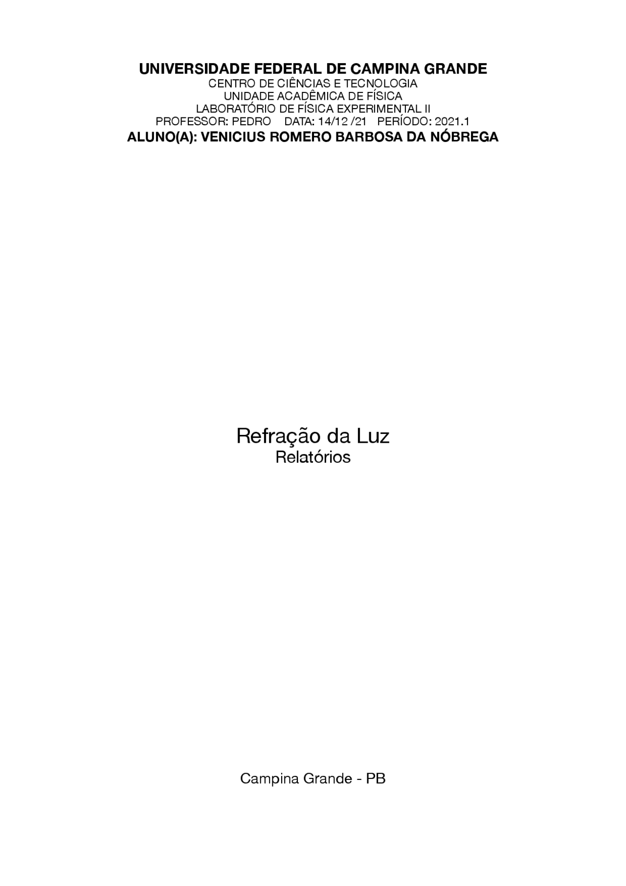 Relatório Experimental Ii Docsity