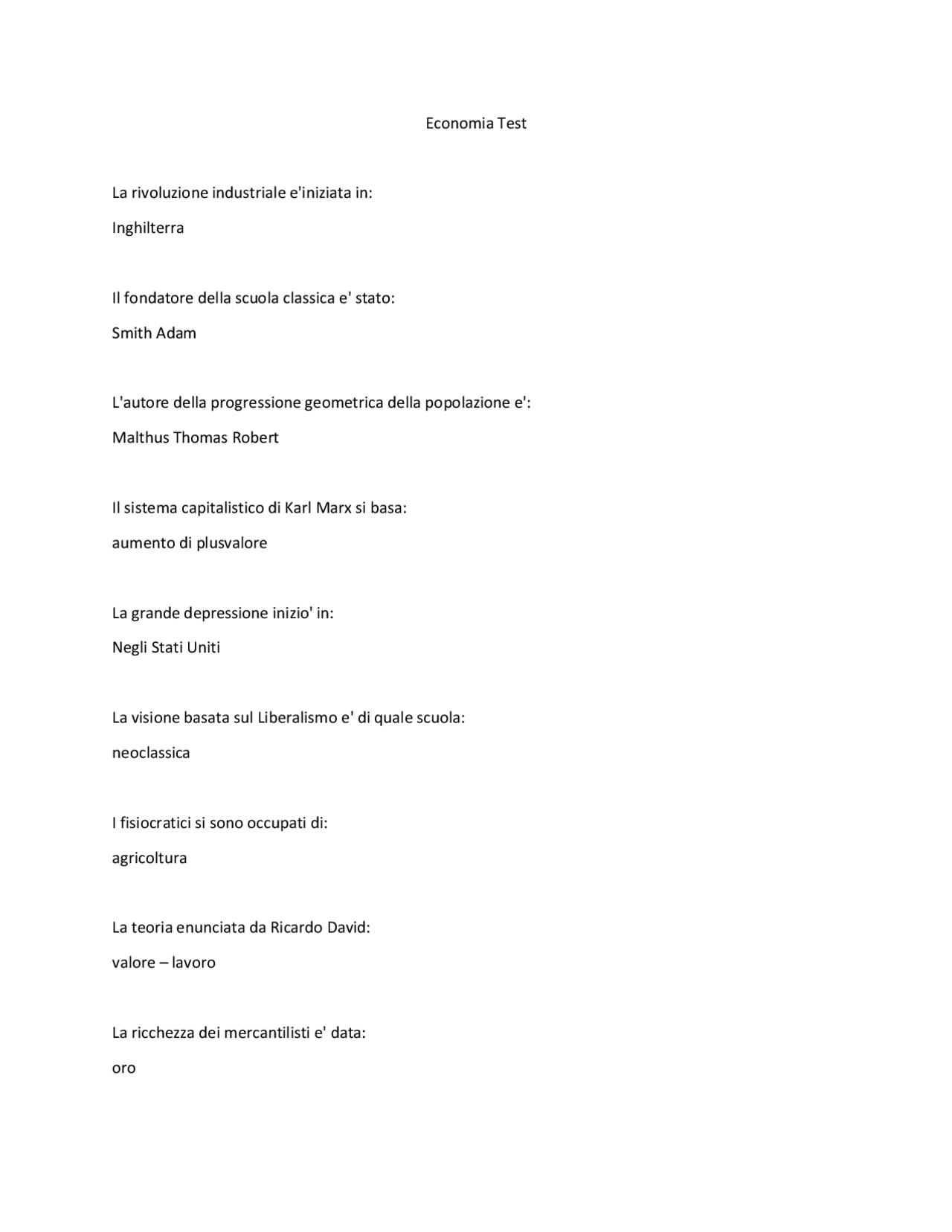 Economia ed estimo prove di esame risposte ingegnerai civile triennale pegaso - Docsity