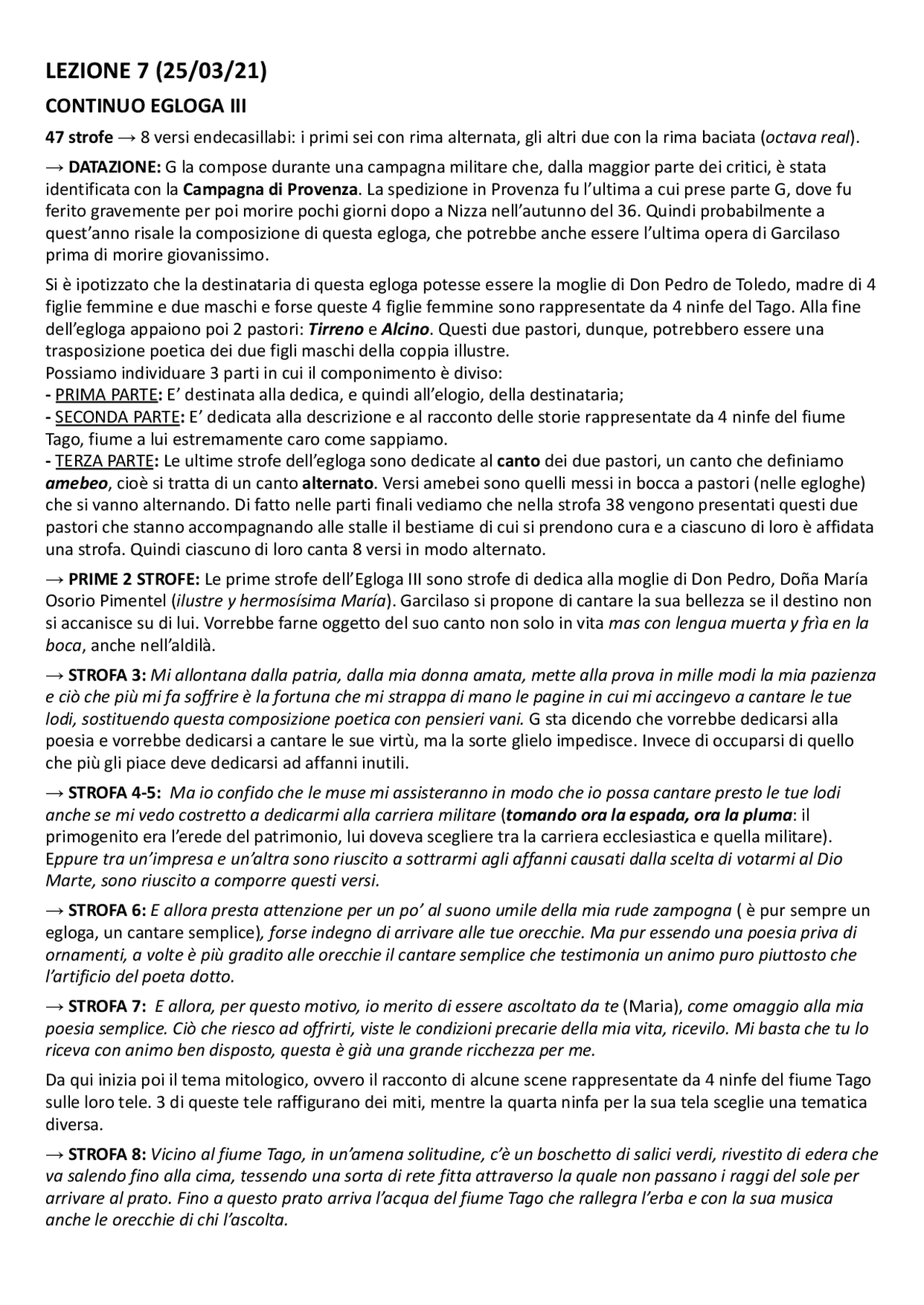 Lezione 7 Letteratura Spagnola Ii Docsity
