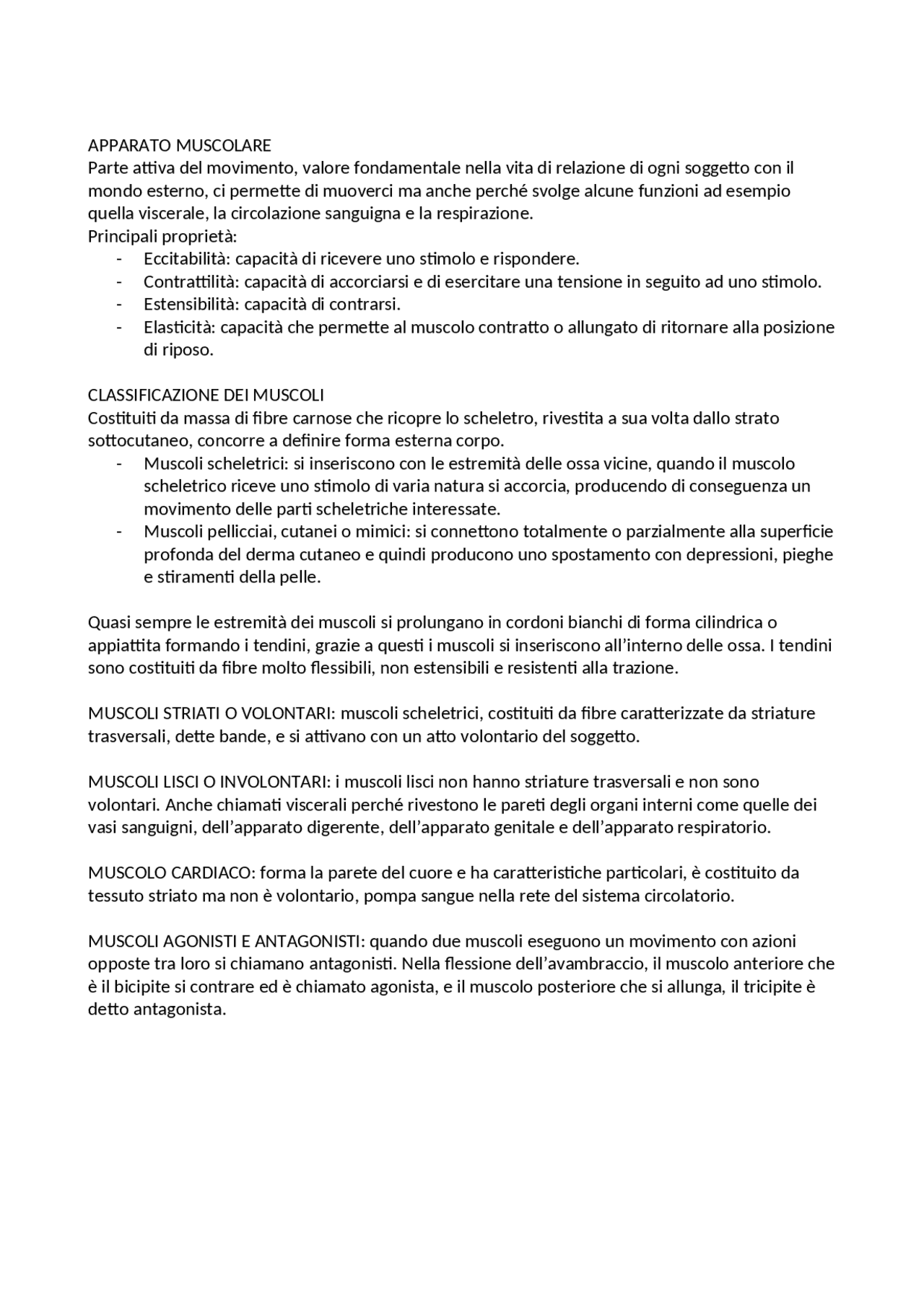 APPARATO MUSCOLARE, CLASSIFICAZIONE DEI MUSCOLI, FIBRE, TONO MUSCOLARE ...