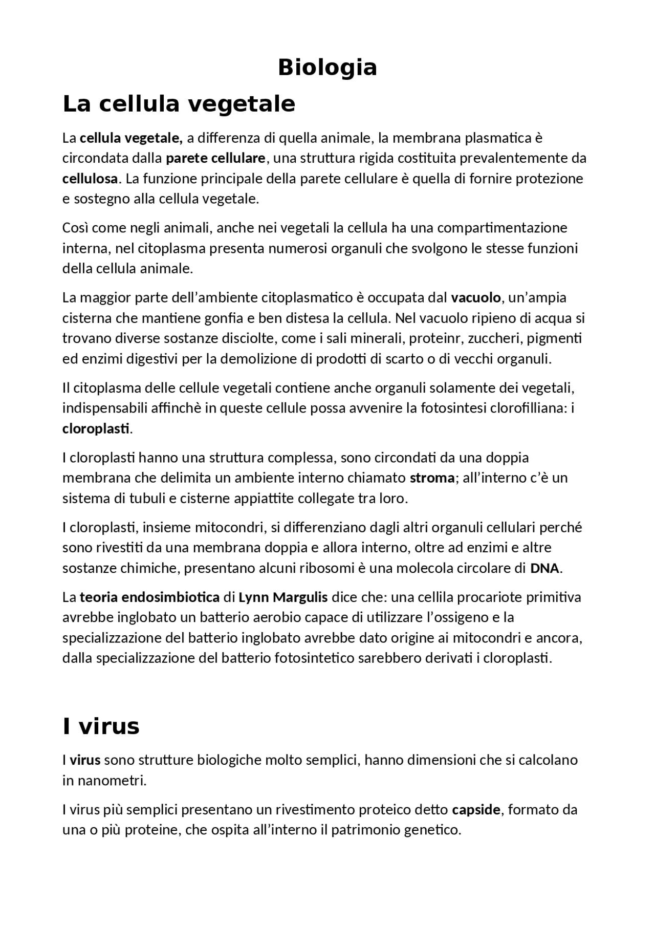 Le Cellule E Le Sue Caratteristiche Appunti Di Biologia Docsity
